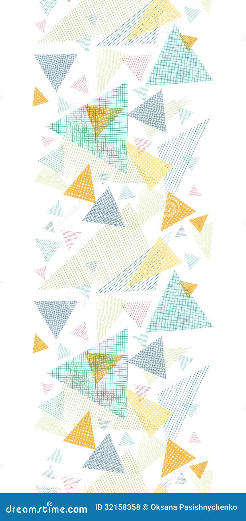 Abstract Fabric Triangles Vertical Seamless Stock Vector - Illustration ...