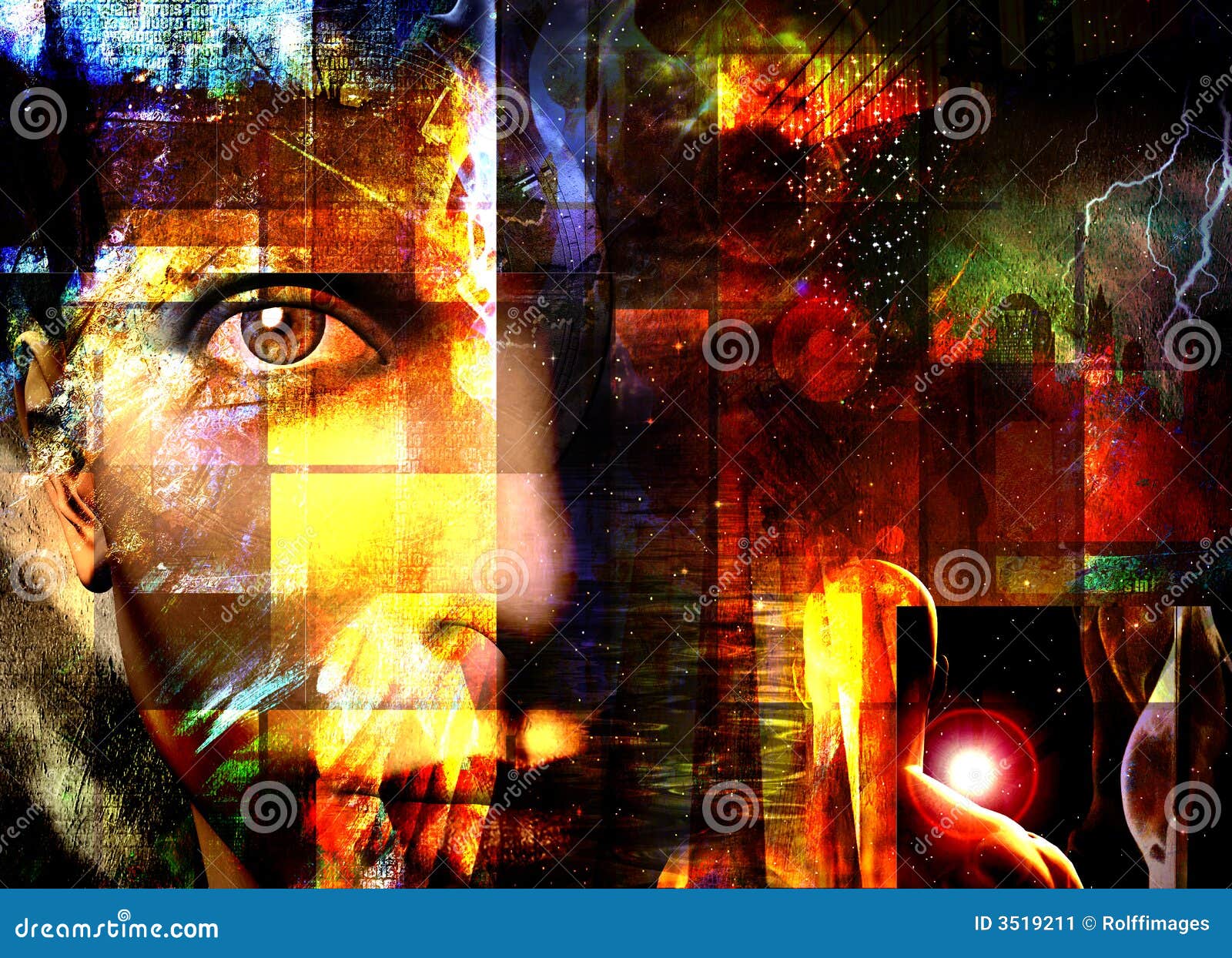 Abstract Face Color Illustration Work Stock Photo | CartoonDealer.com ...