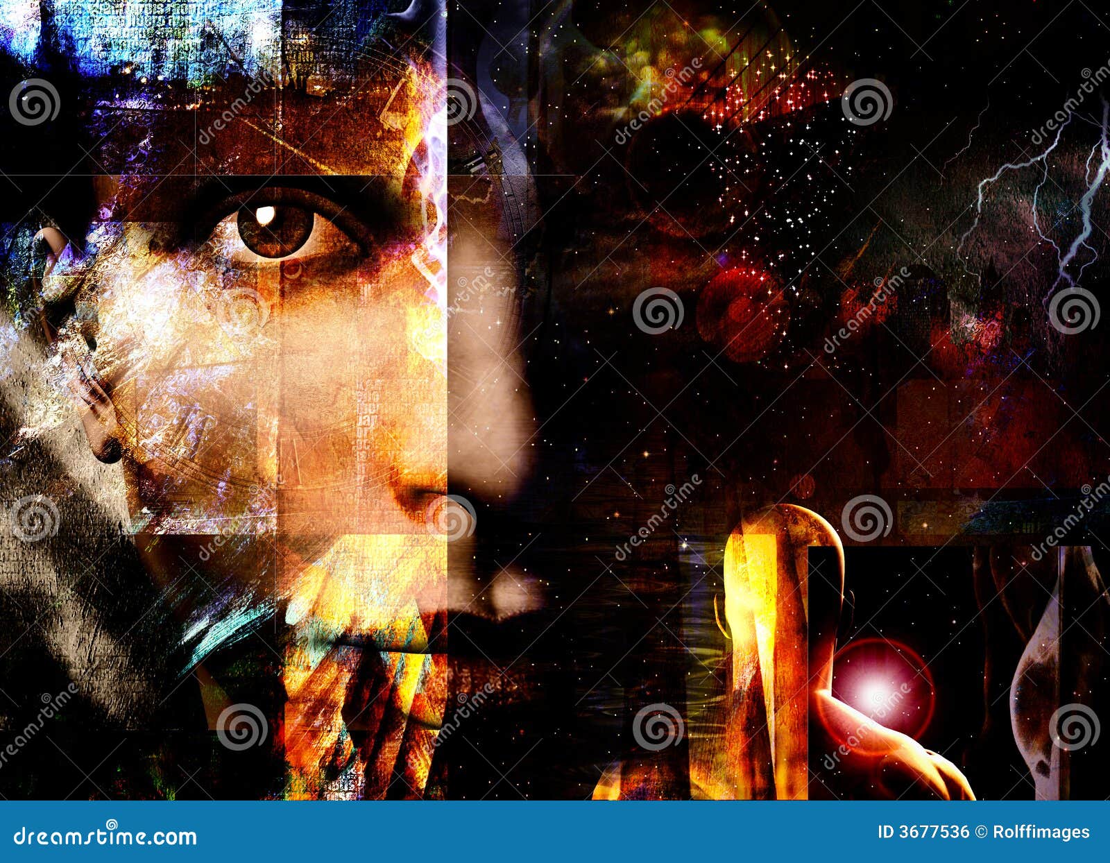 Abstract with face stock illustration. Illustration of beautiful - 3677536