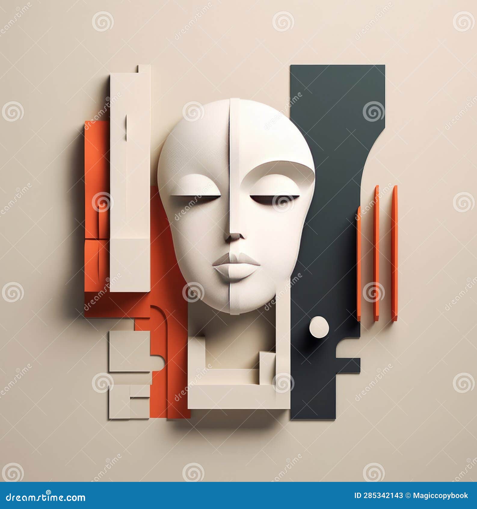 Abstract Face Art Illustration Design Stock Illustration - Illustration ...