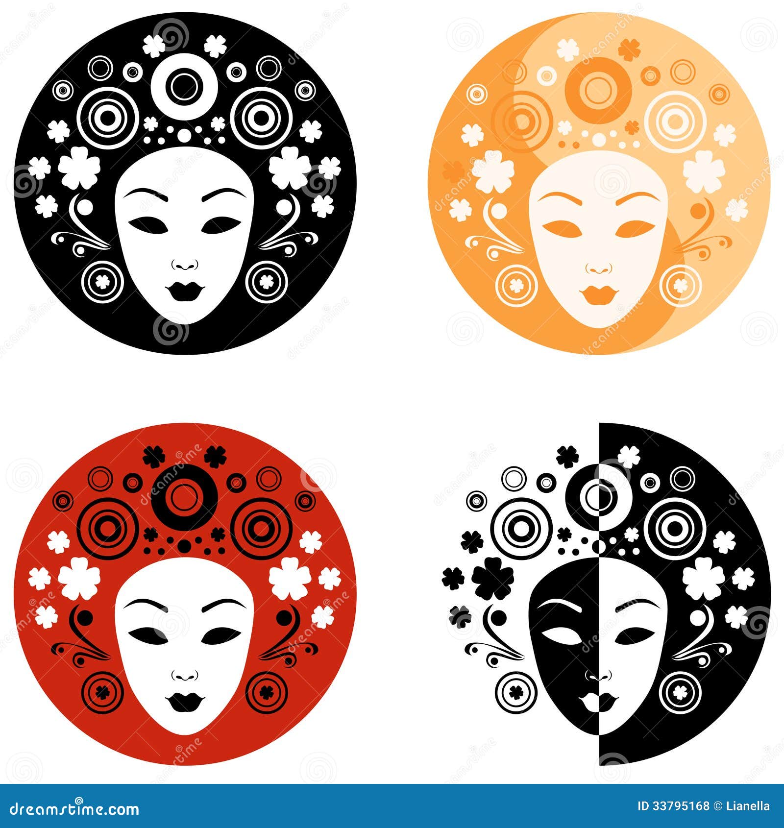 Abstract Face on the Circle Stock Vector - Illustration of circle, icon ...