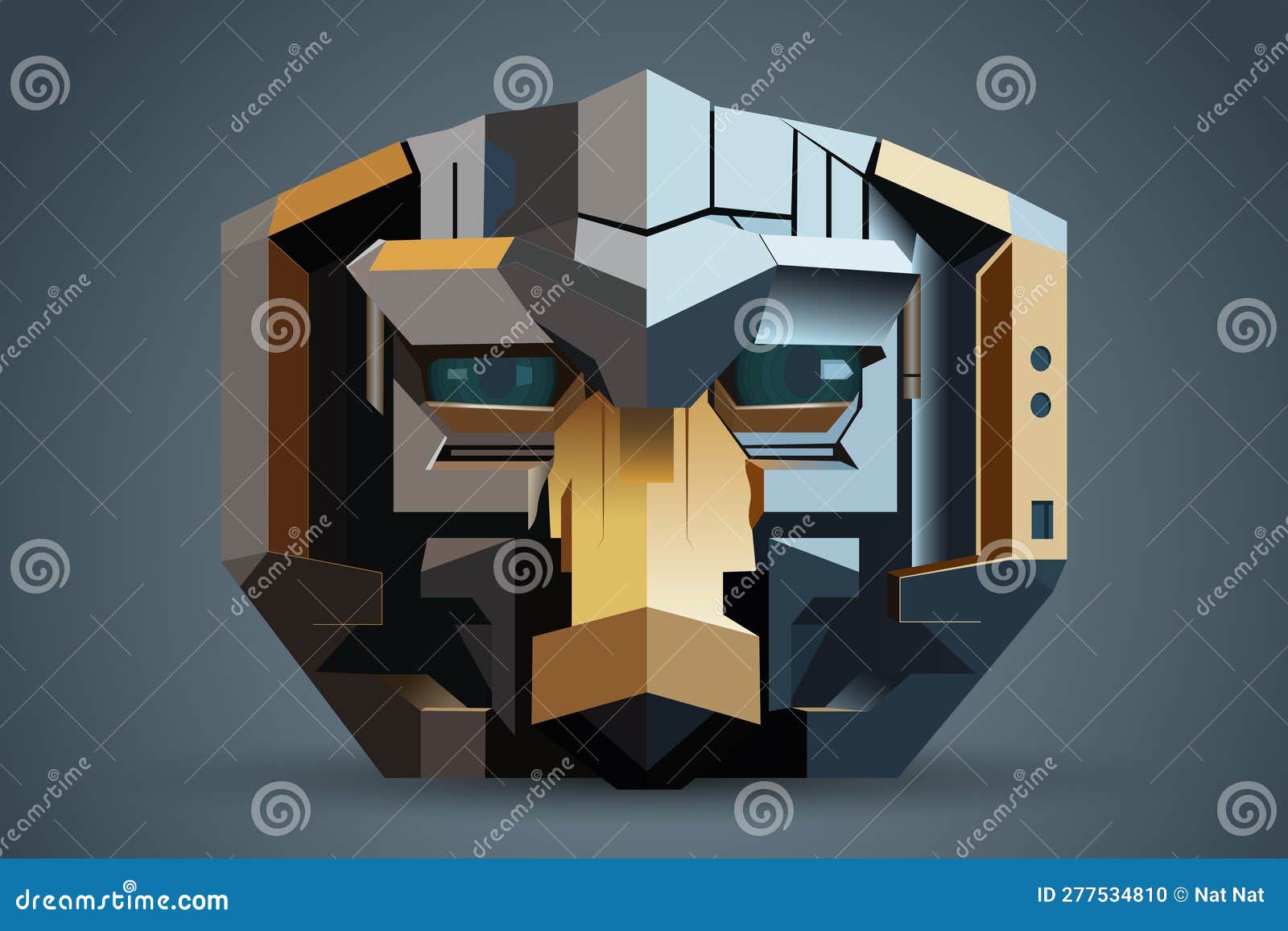 Abstract Face in a Cubic Style in the Form of a Robot Vector Stock ...
