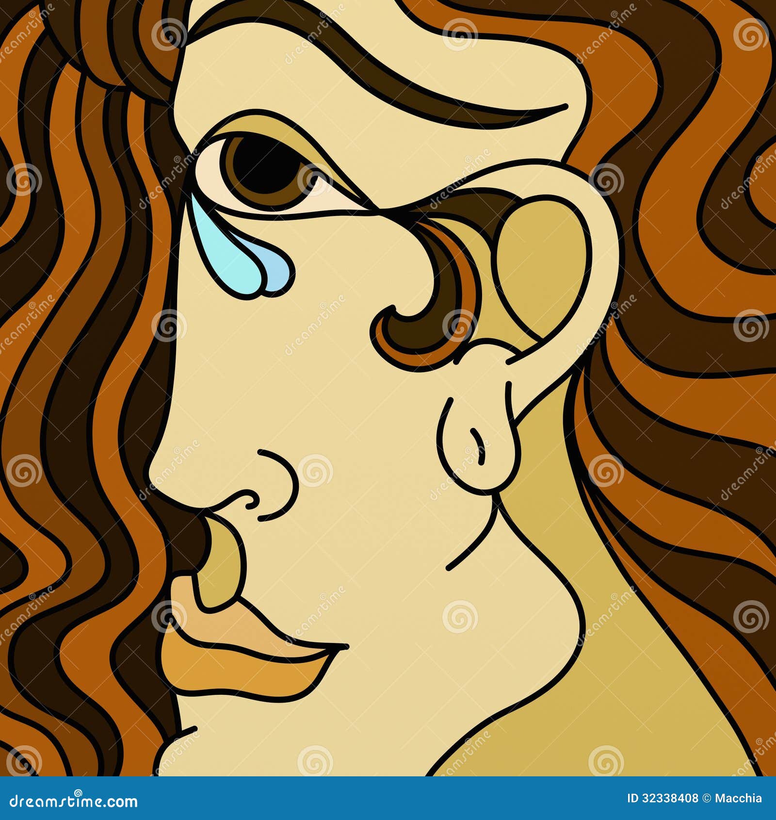 Abstract face stock illustration. Illustration of tears - 32338408
