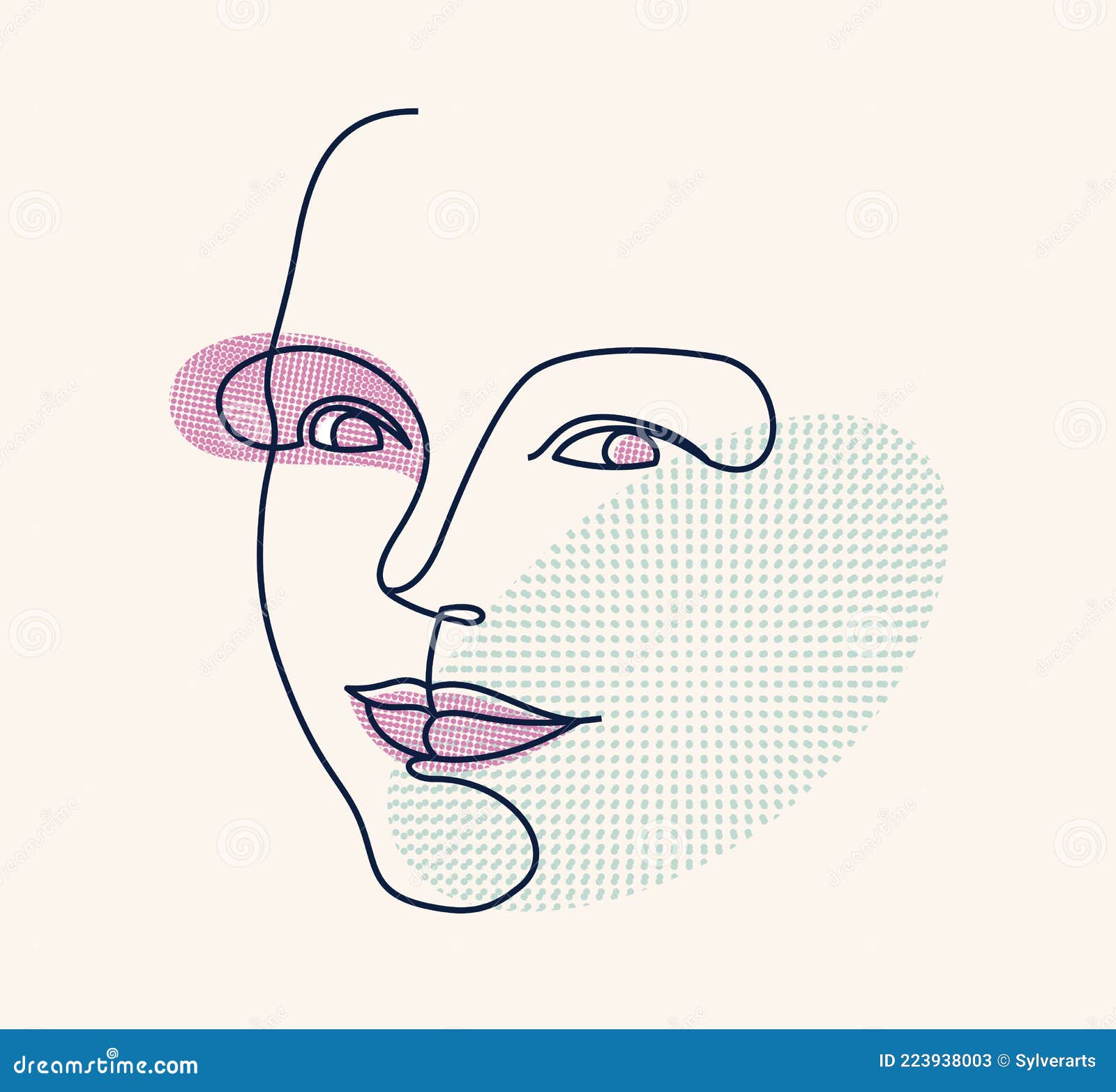 Abstract Face Girl Vector Portrait Abstraction Art Woman Head Hand