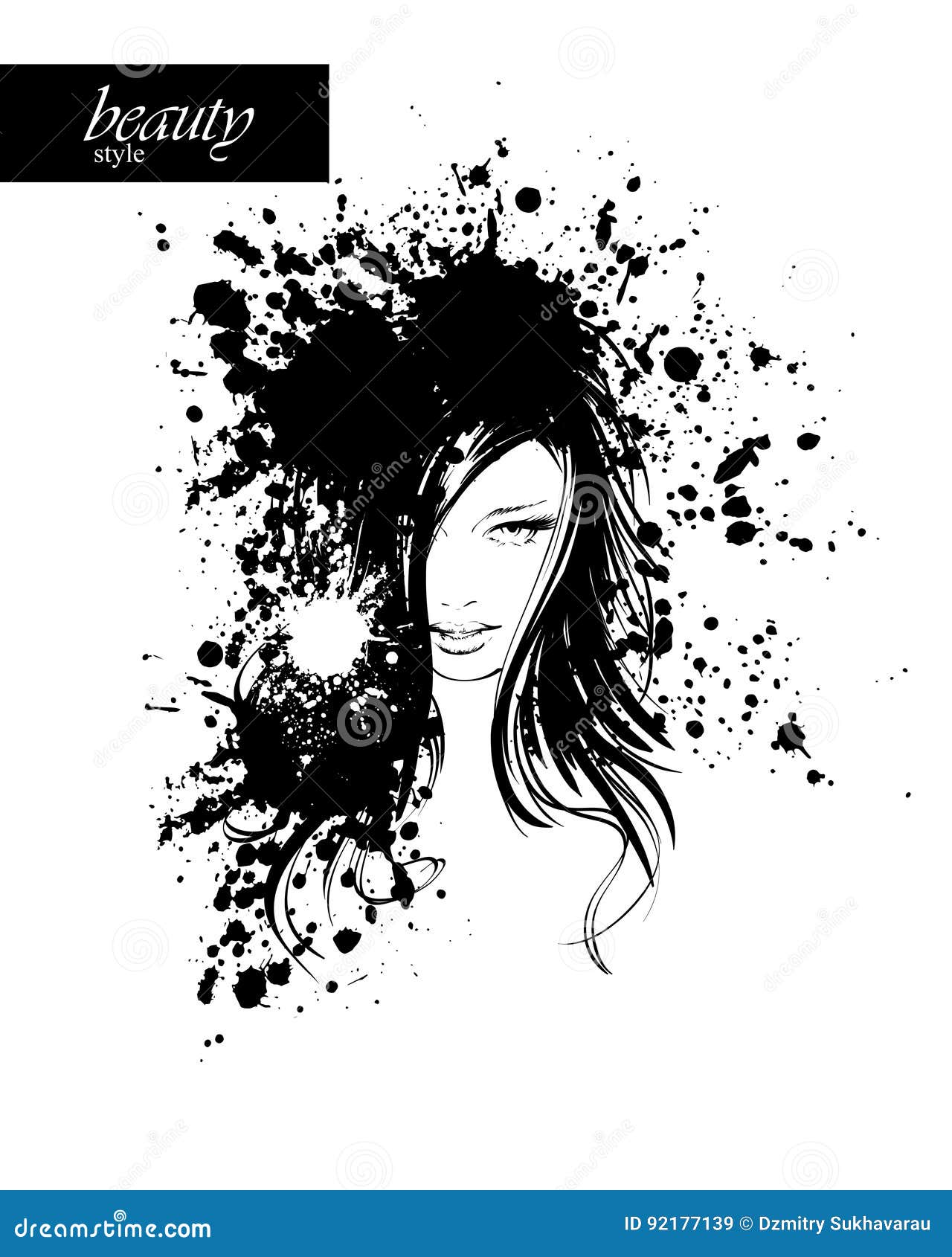 Abstract face. stock illustration. Illustration of makeup - 92177139