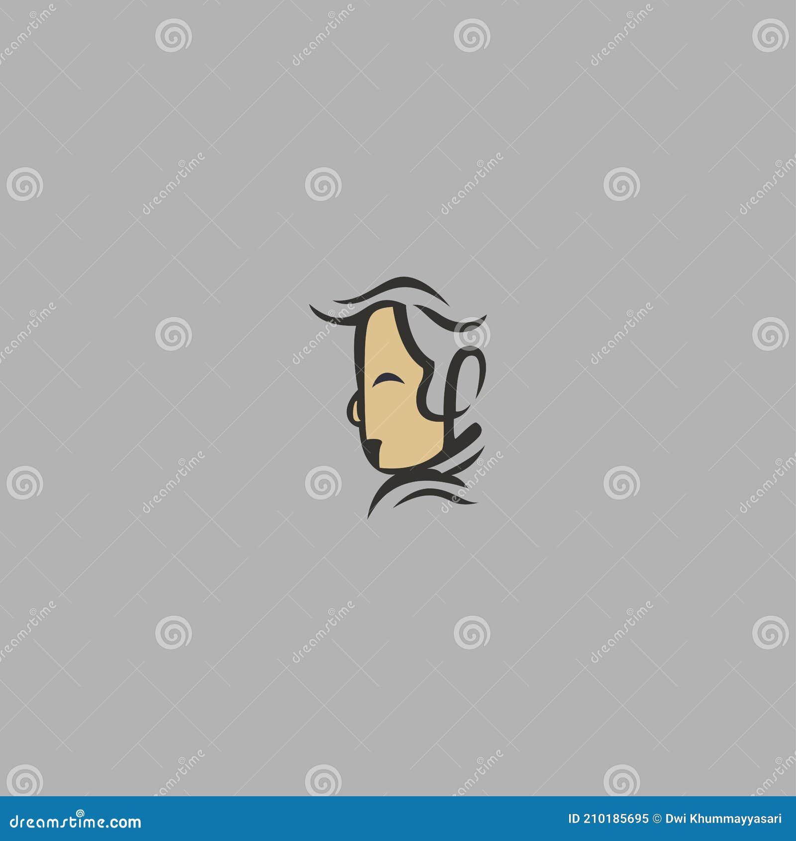 Abstract Face Man Symbol Logo Stock Vector - Illustration of hair ...