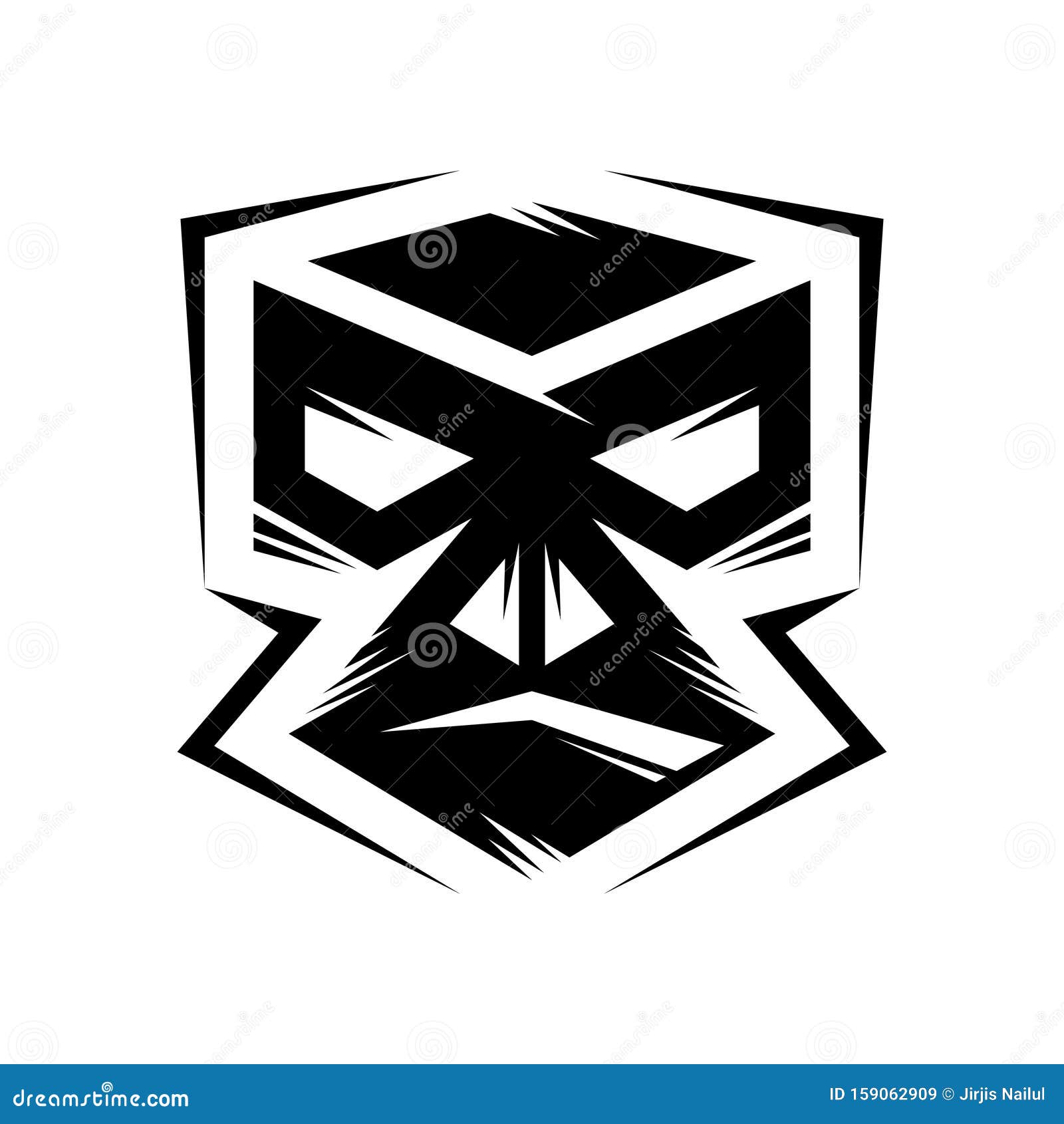 Abstract Face Monkey Symbol Isolated on White Background Stock Vector ...