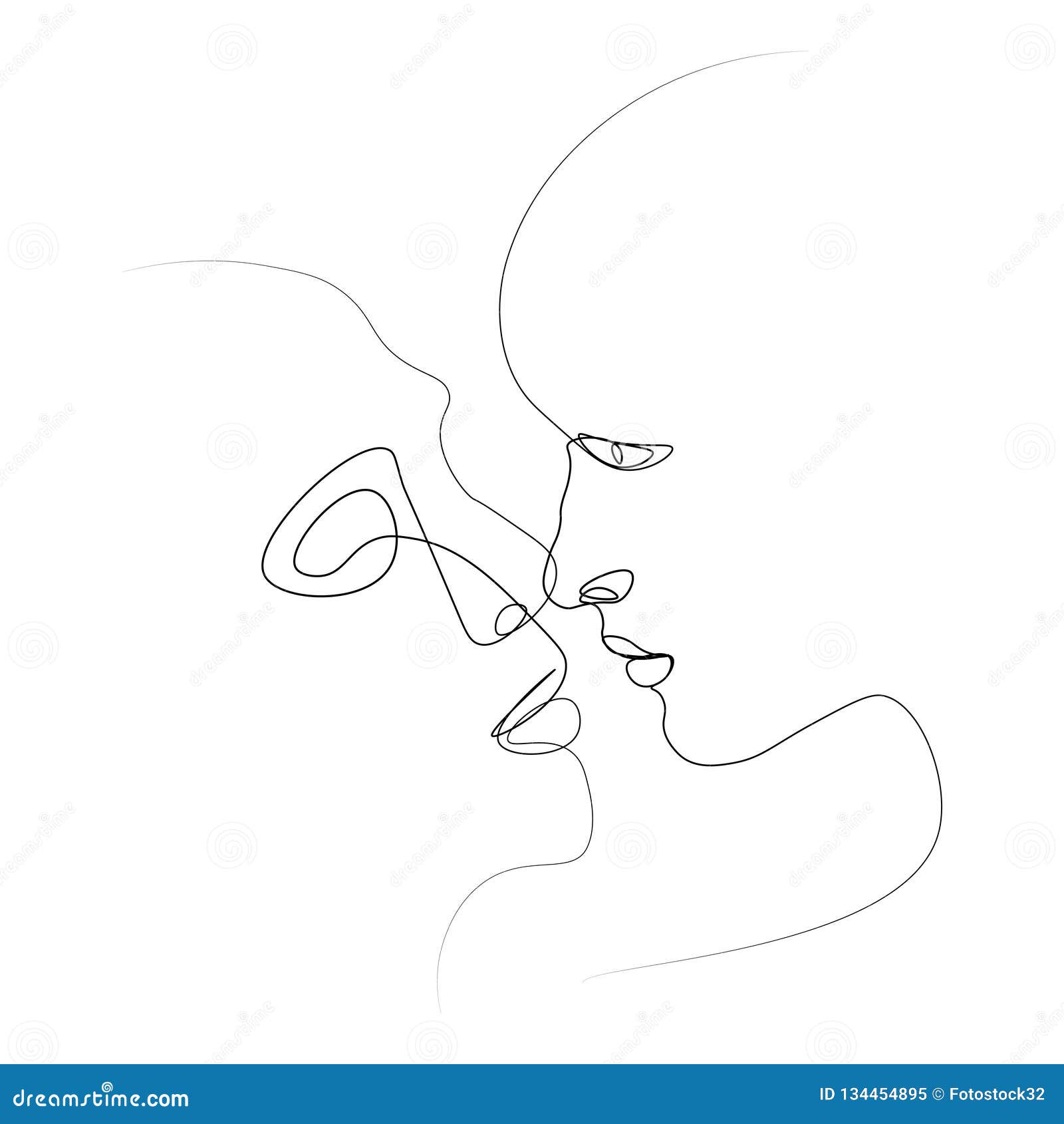 Abstract face one line stock vector. Illustration of human - 134454895