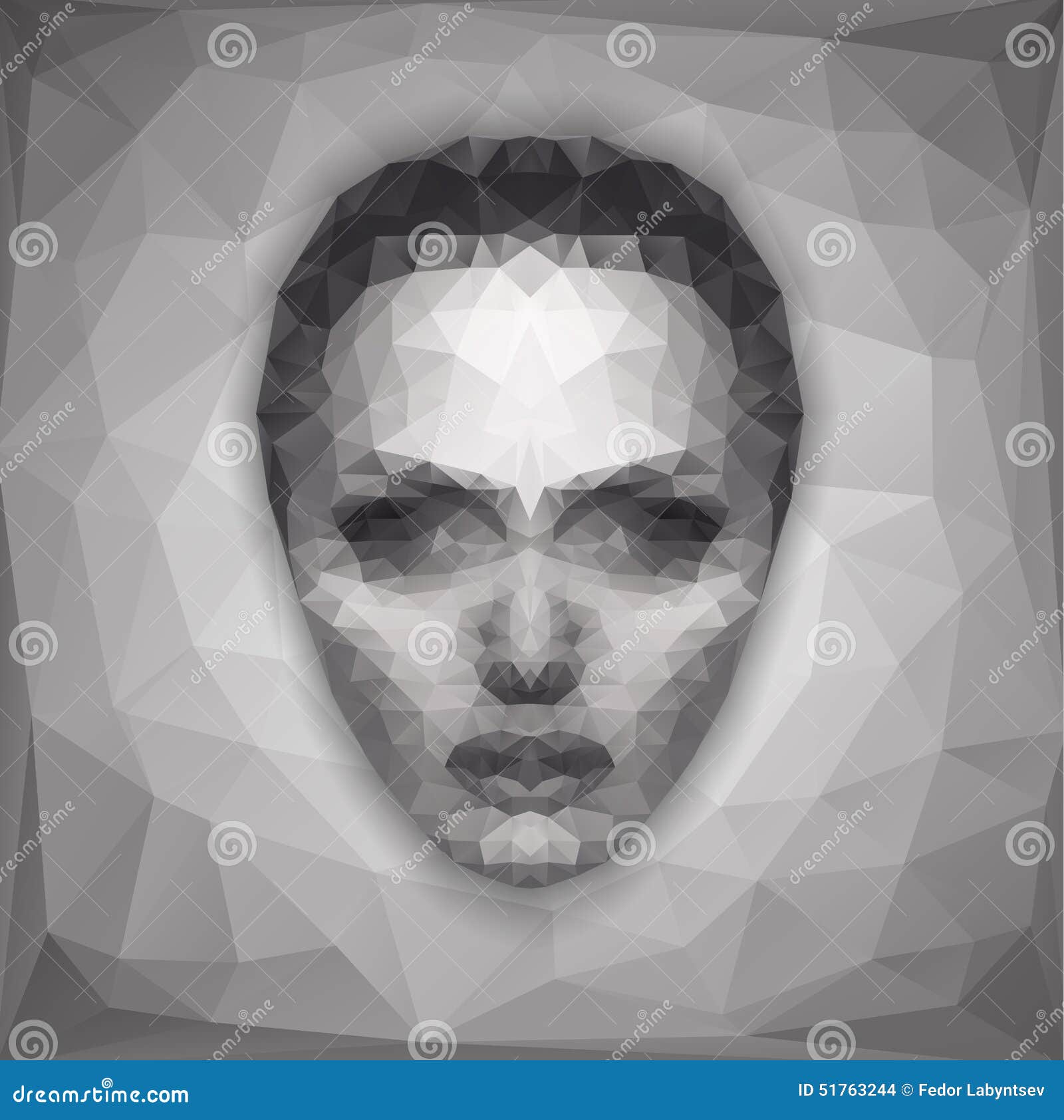 Abstract face of polygons stock illustration. Illustration of head ...