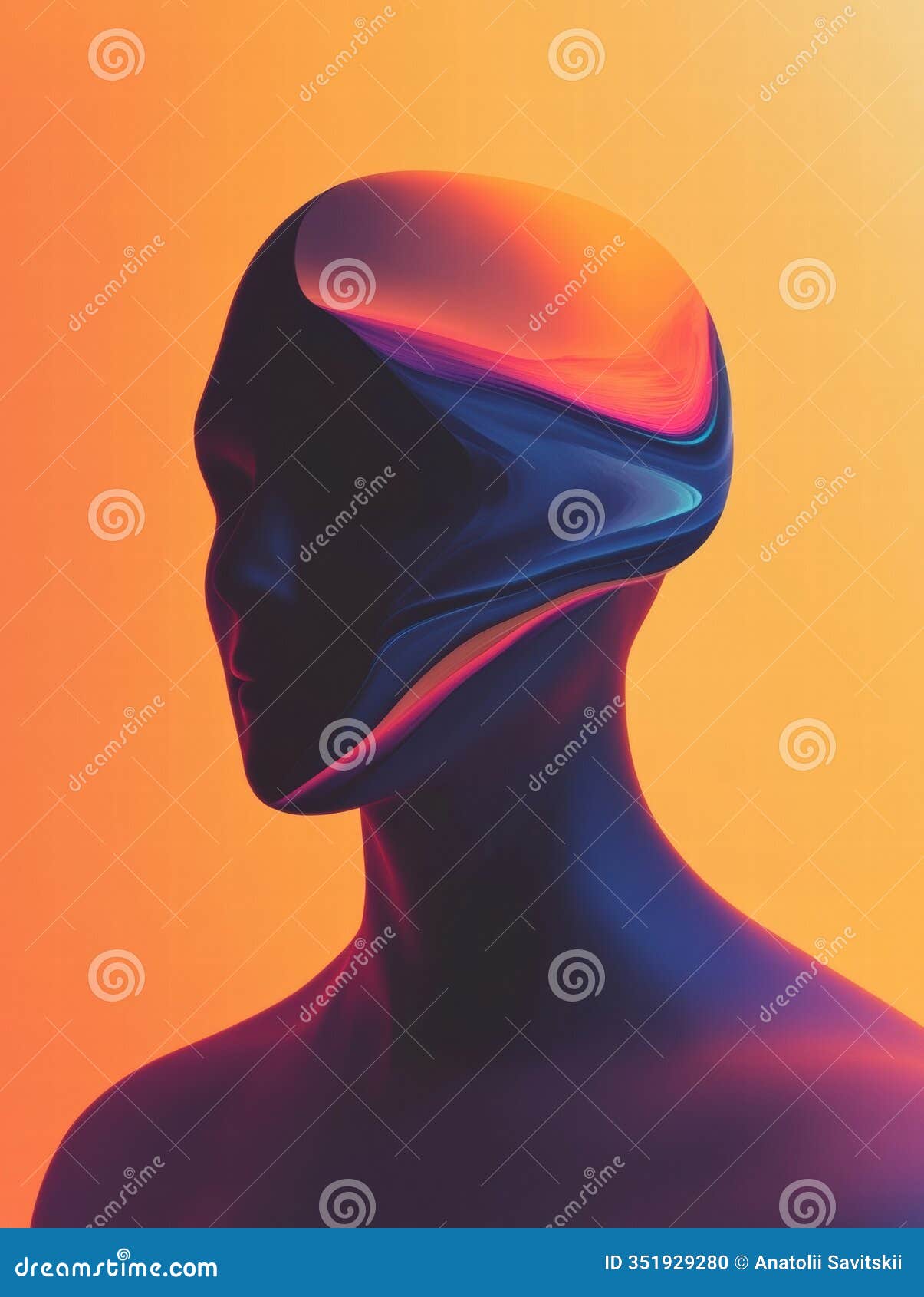 Abstract Faceless Avatars on Vibrant Background Create Space for ...