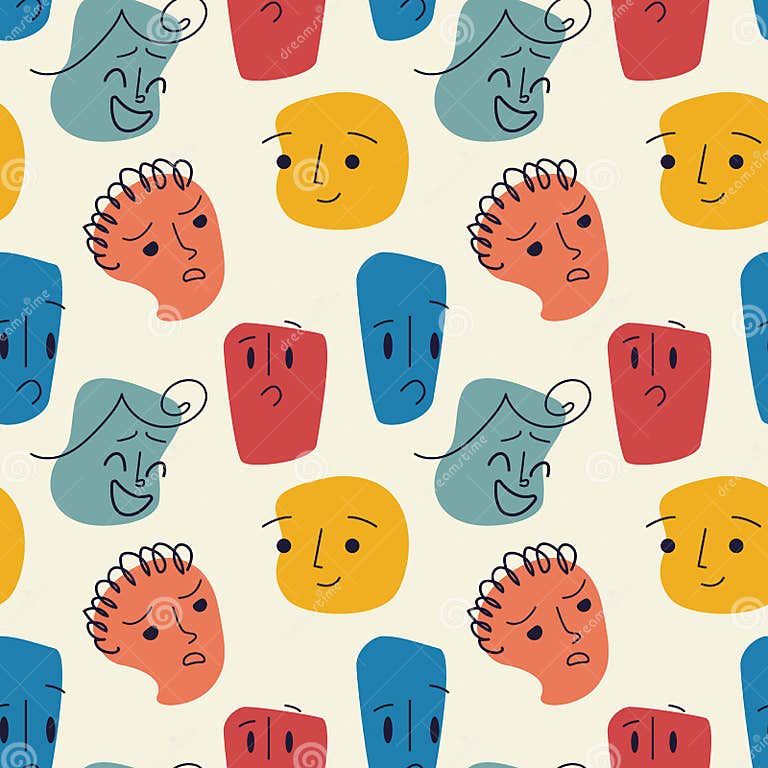 Abstract Faces with Different Emotions Based on Geometric Shapes ...