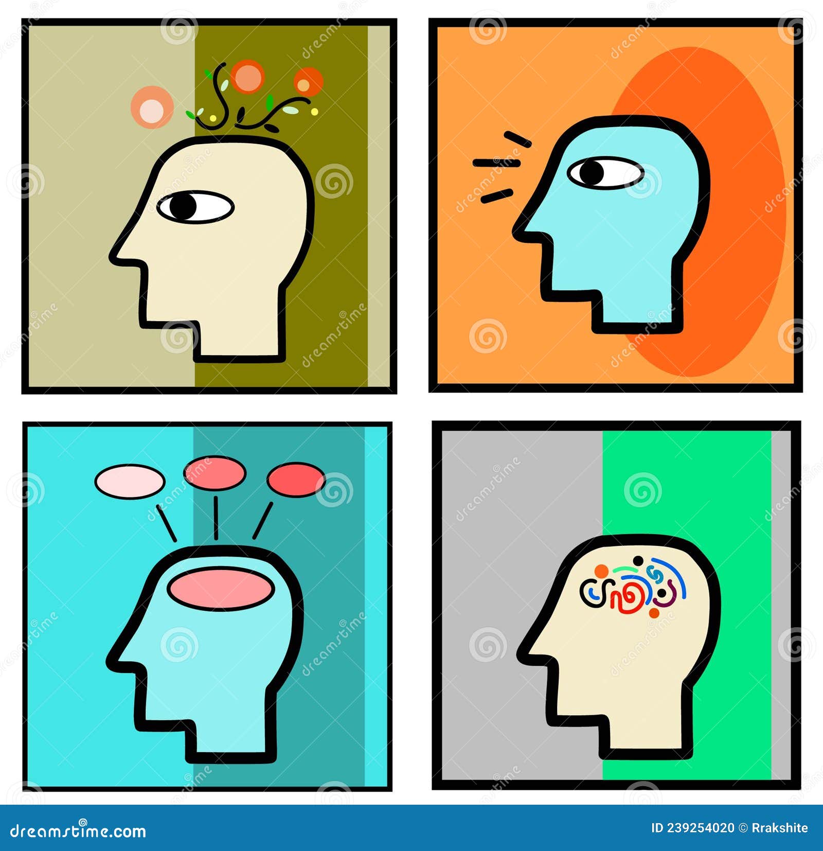 Abstract Faces Expressions Icons Faces Mind Creativity Development ...