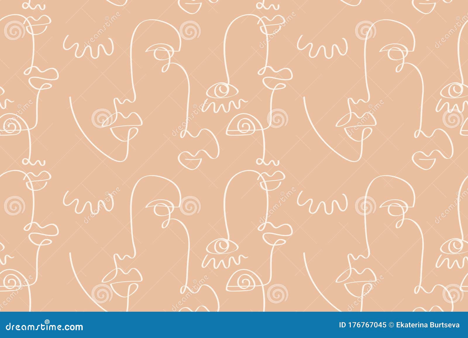 Abstract Faces Seamless Pattern Texture Stock Vector - Illustration of ...