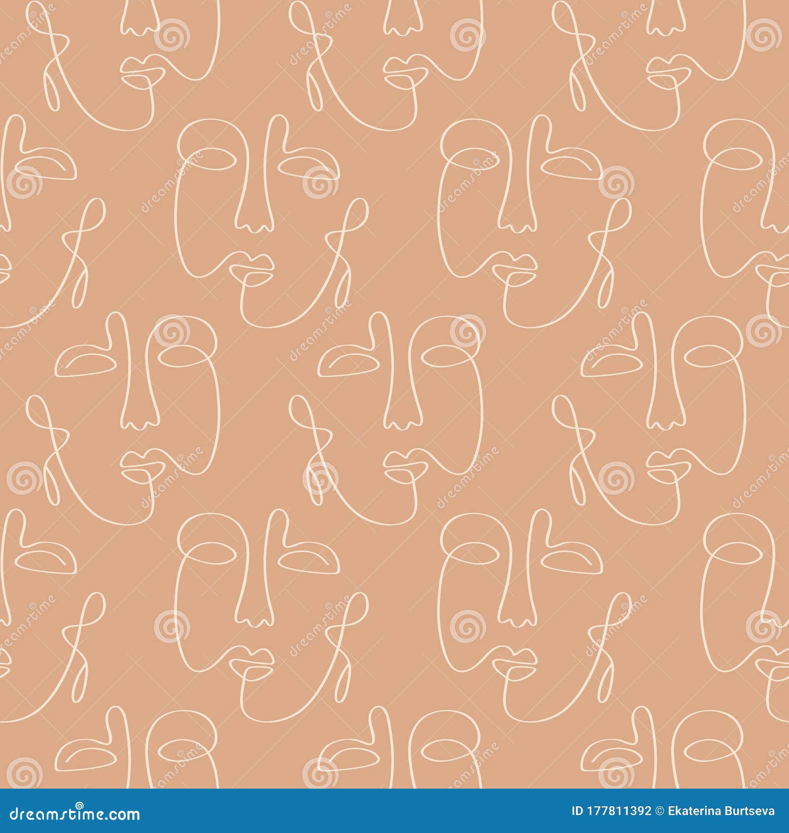 Abstract Faces Seamless Pattern Texture Stock Vector - Illustration of ...