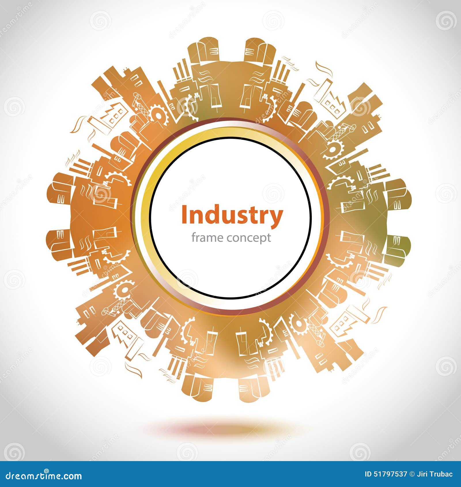 Abstract Factory Emblem - Circle Element Stock Illustration ...