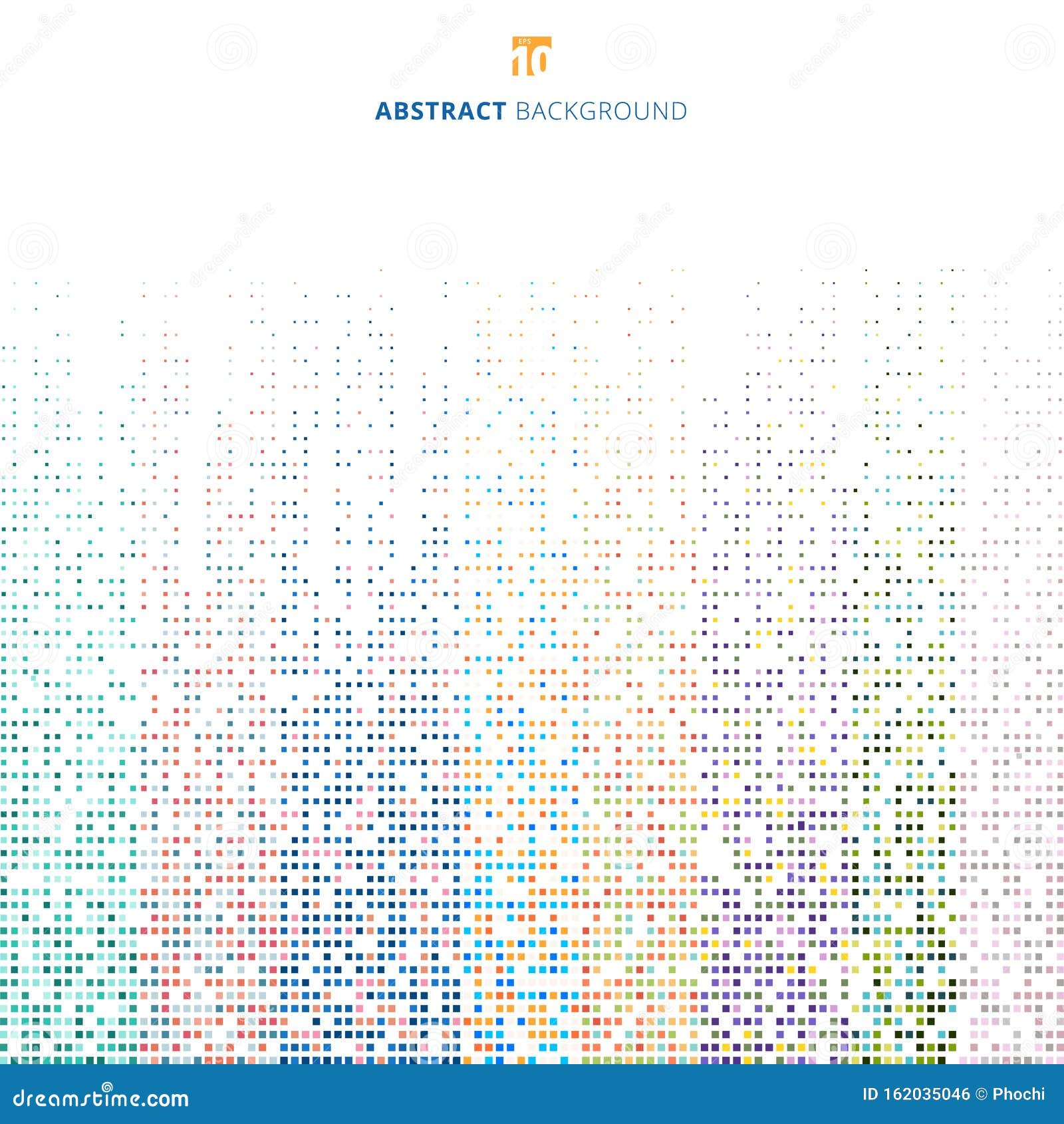 Abstract Fading Colorful Rainbow Pixel Pattern on White Background and ...