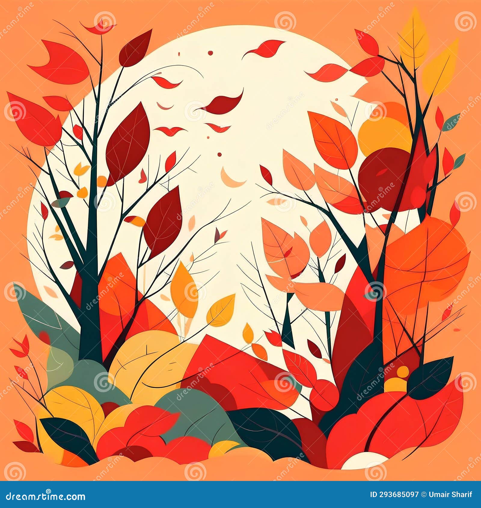 Abstract fall foliage stock illustration. Illustration of shrub - 293685097