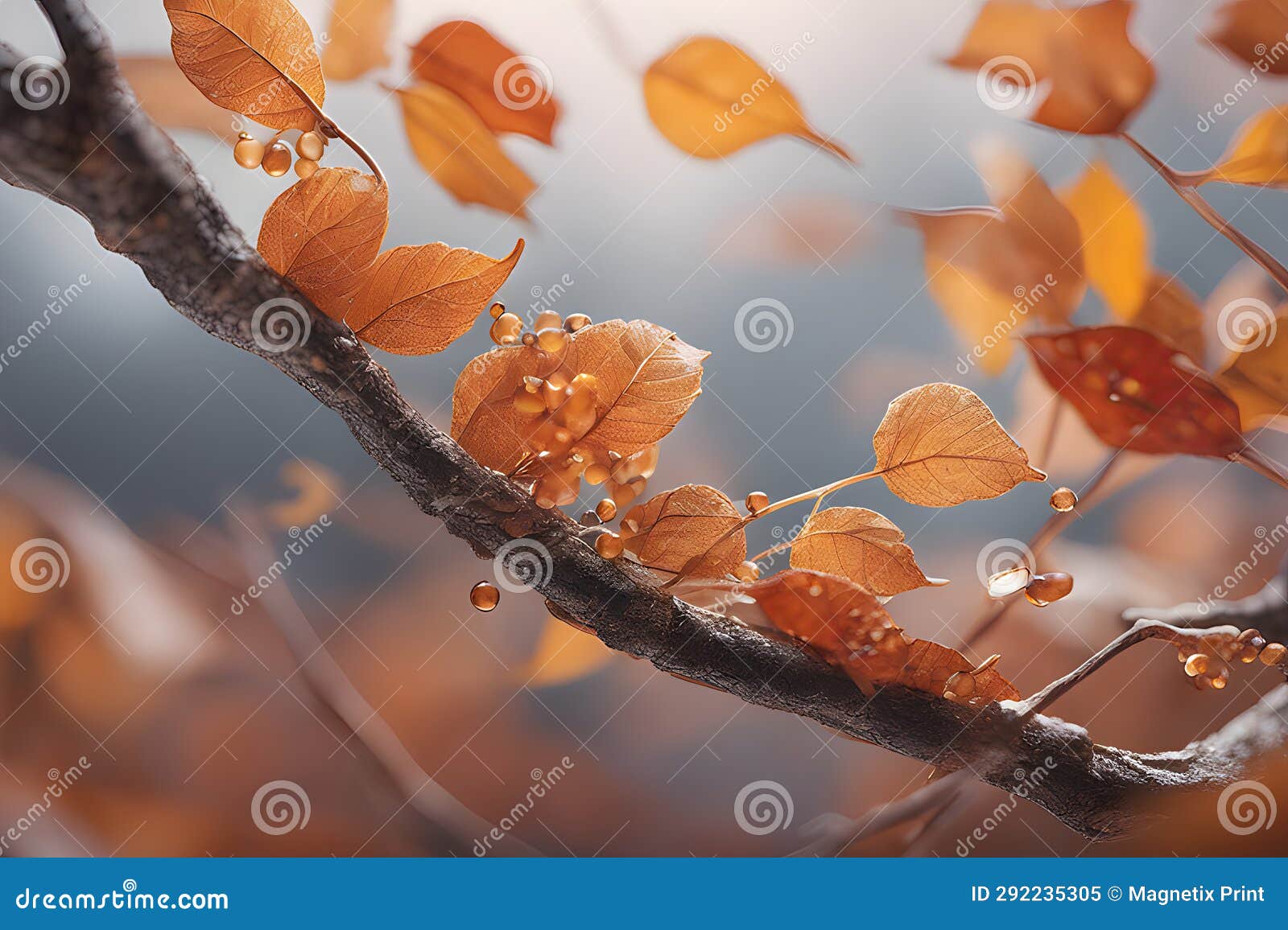 Abstract Fall Leaf, Macro Autumn Leaf Background Stock Illustration ...