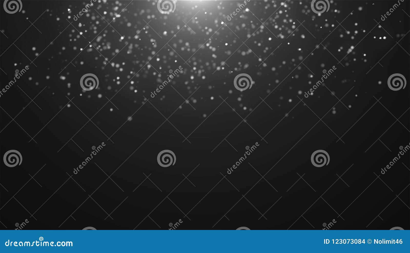 Abstract Falling Atmospheric Snow in Space, Computer Generated Abstract ...