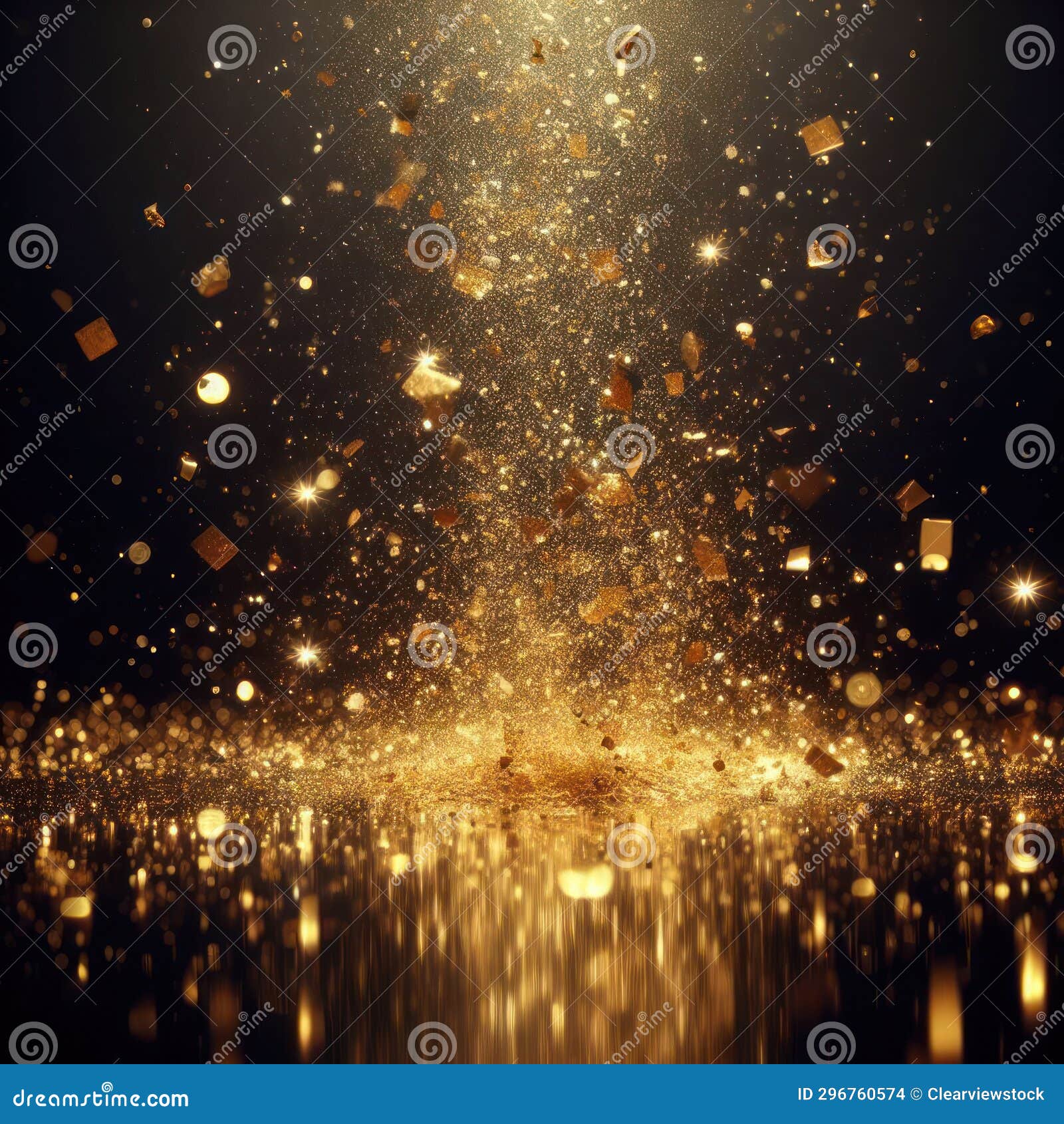 Abstract Falling Gold Sparkles and Glitter Stock Illustration ...