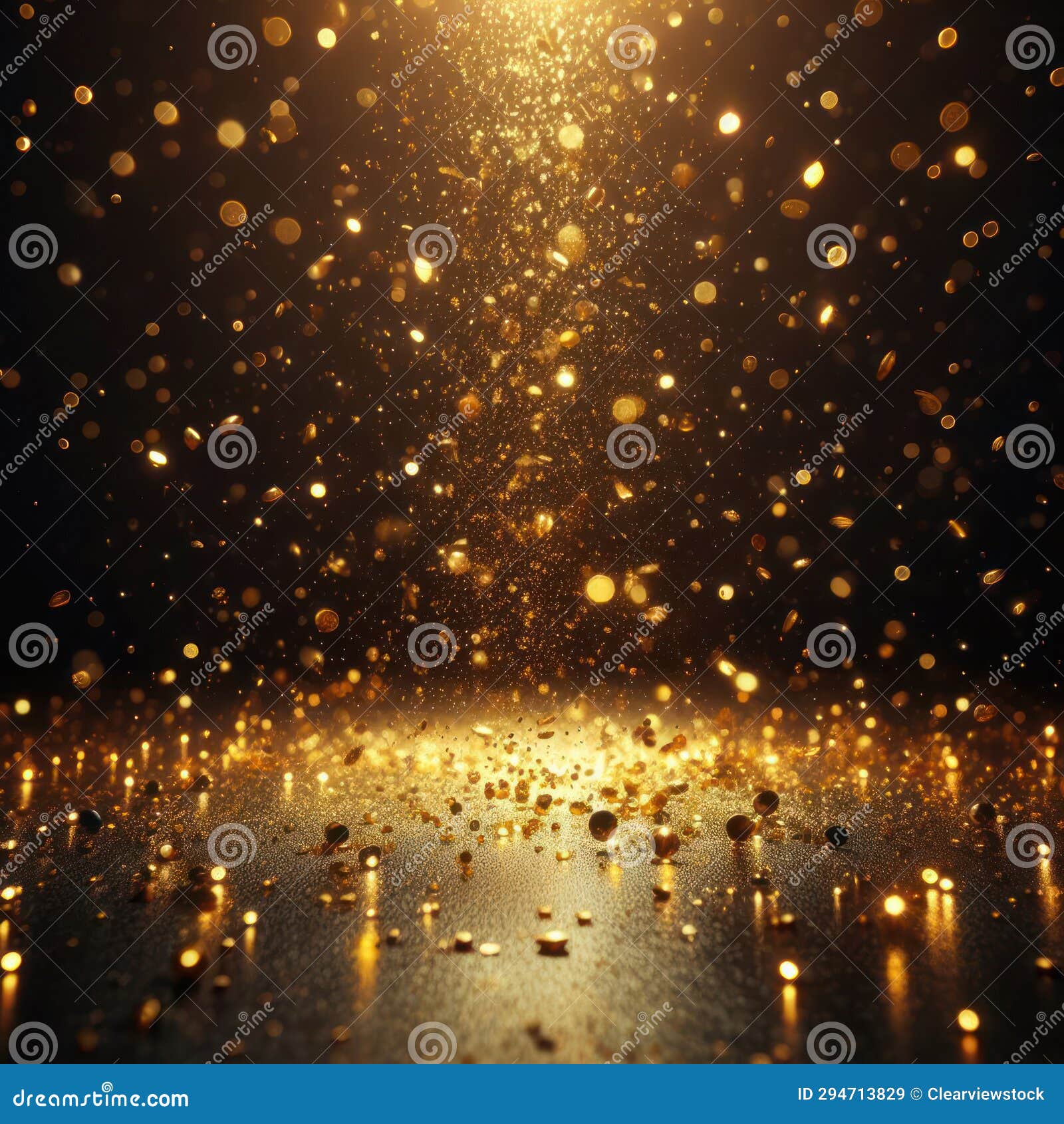 Abstract Falling Gold Sparkles and Glitter Stock Image - Image of years ...