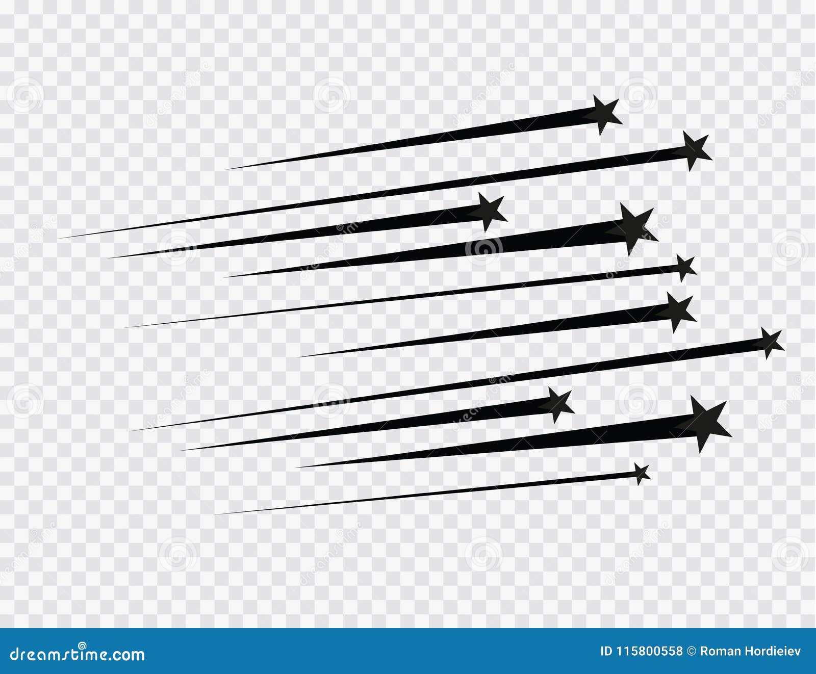 Abstract Falling Star Vector - Black Shooting Star With Elegant Star ...