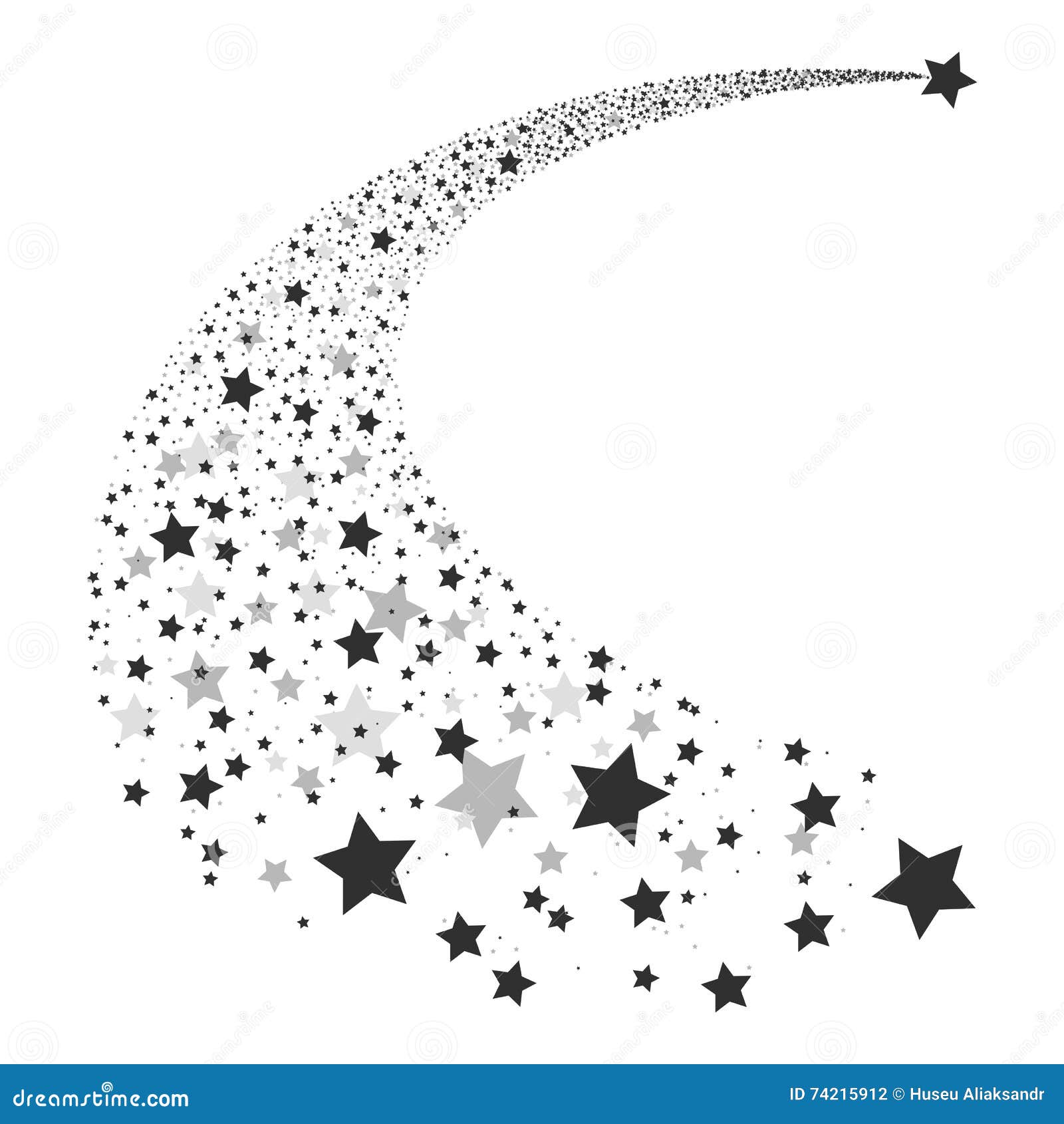 Abstract Falling Star Vector - Black Shooting Star With Elegant Star ...