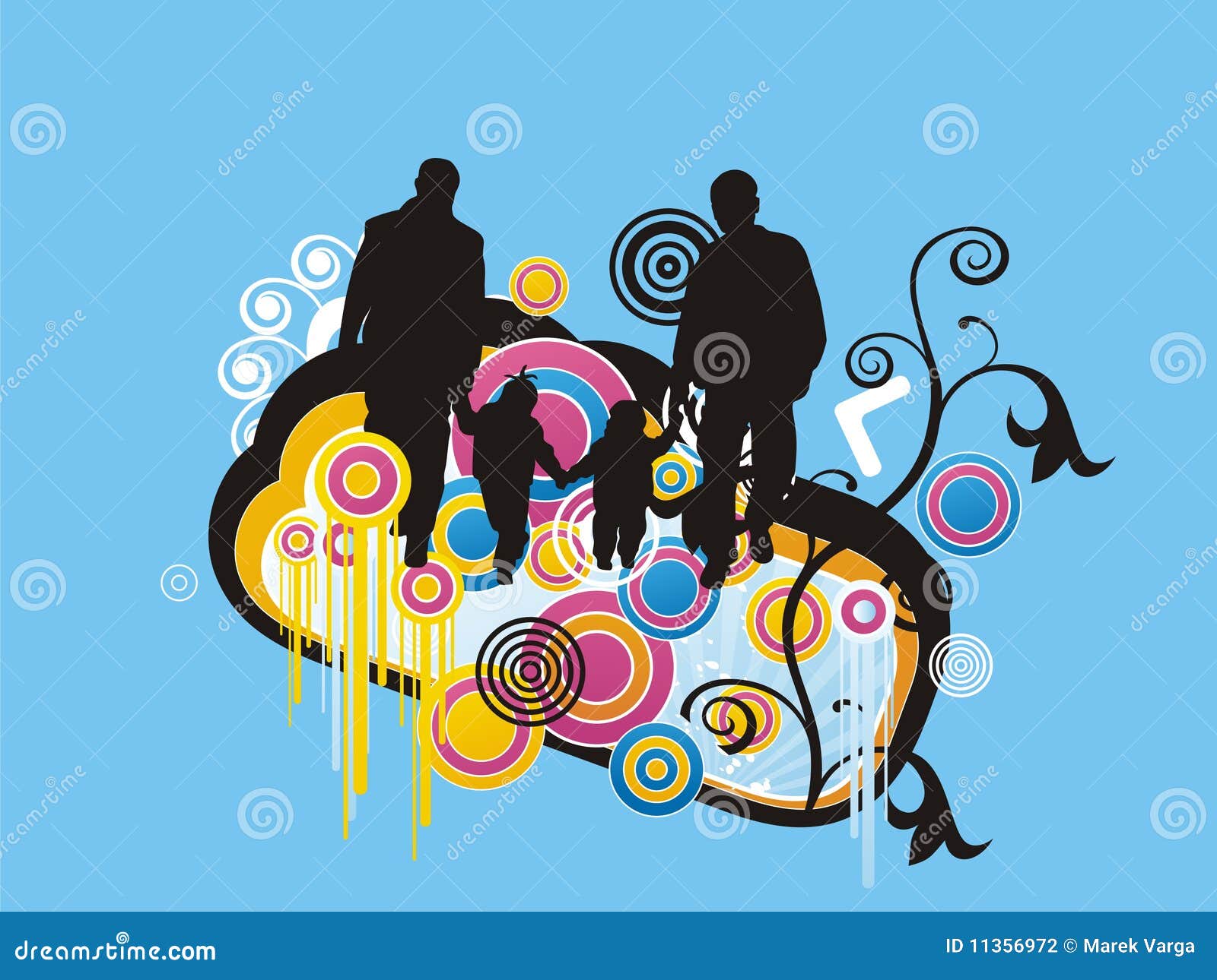 Abstract Family Floral Splash Illustration Stock Vector - Illustration ...