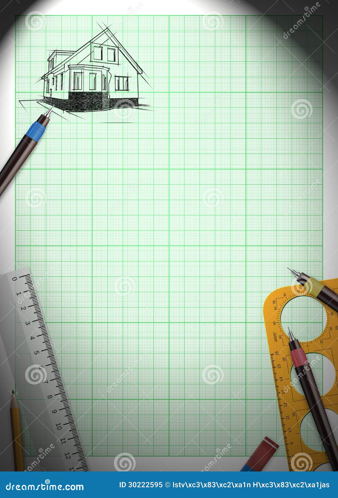 Family House Project Plan Background Stock Illustration - Illustration ...