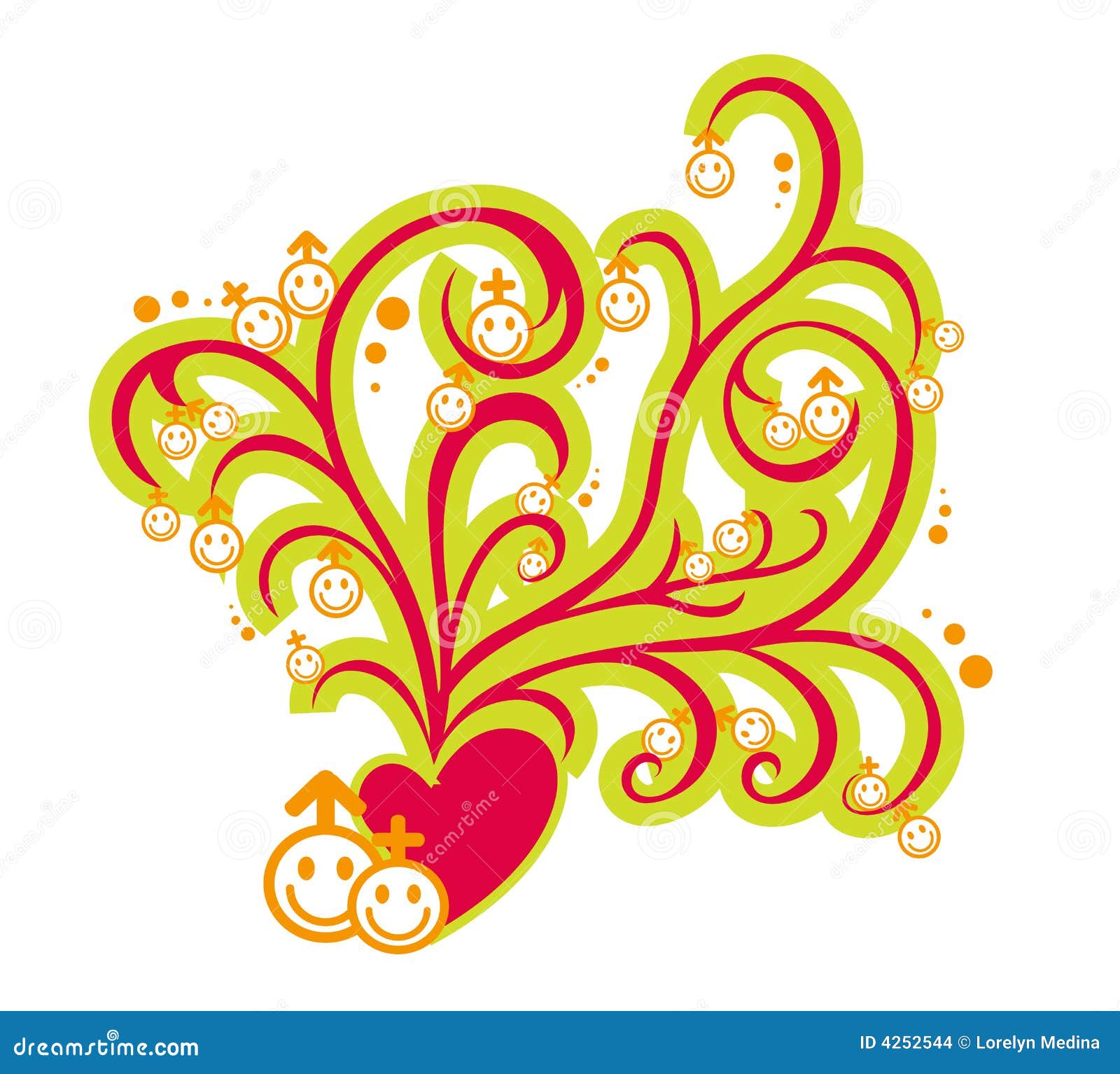 Abstract Family Tree stock illustration. Illustration of heart - 4252544