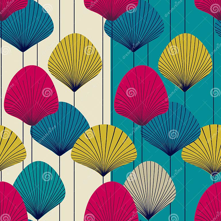 Abstract Fans - Seamless Pattern Stock Vector - Illustration of ...