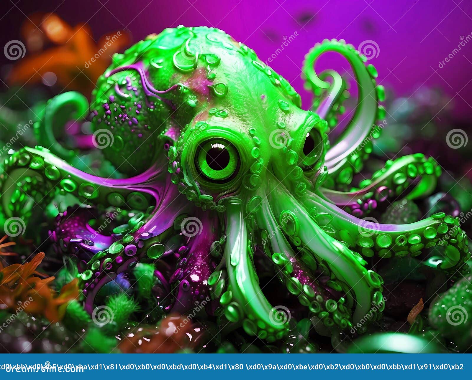 Abstract Fantastic Colorful Octopus for Elegant Artwork Stock Photo ...