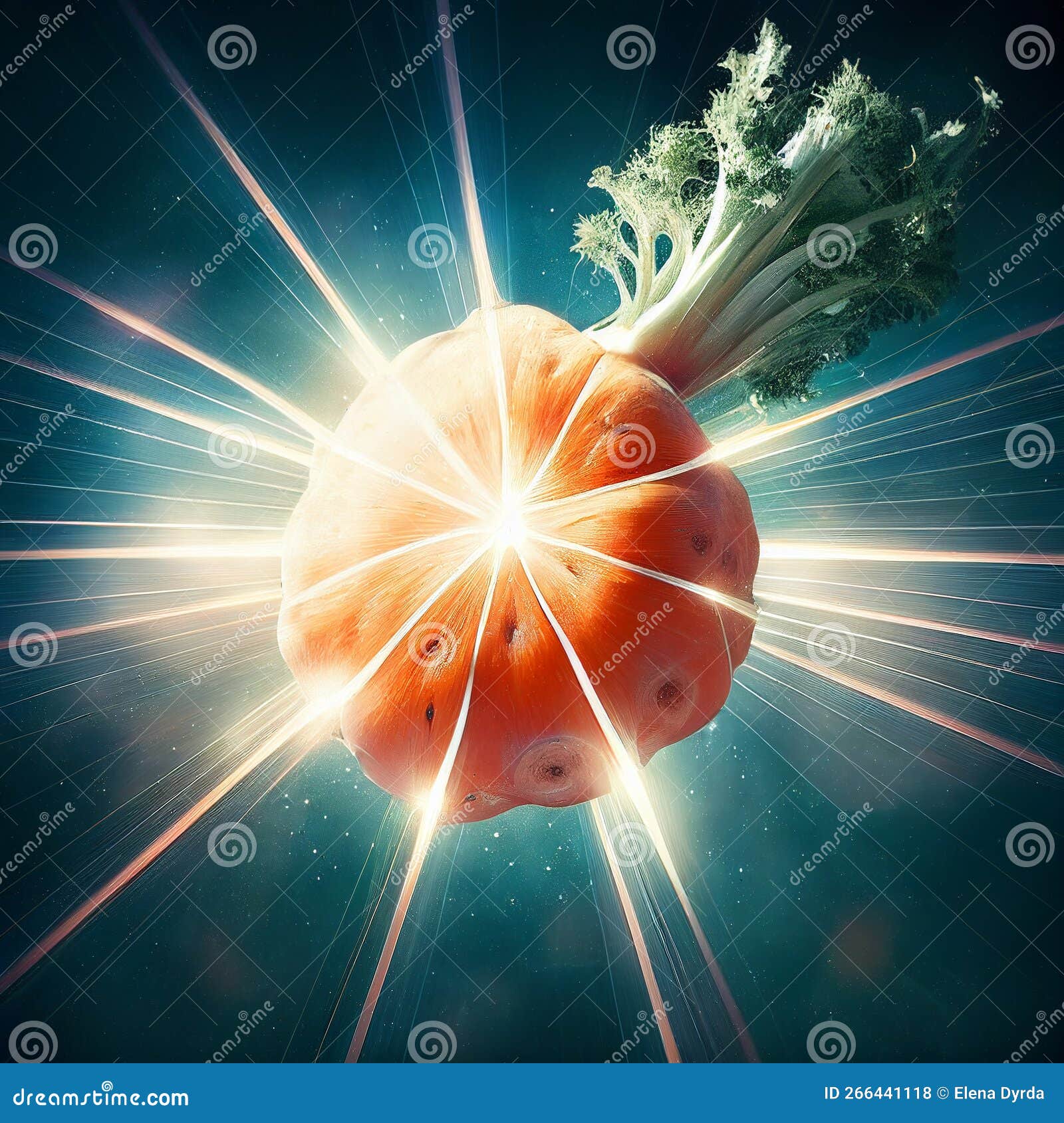 Abstract Fantastic Image of a Carrot in the Form of a Planet in Outer ...
