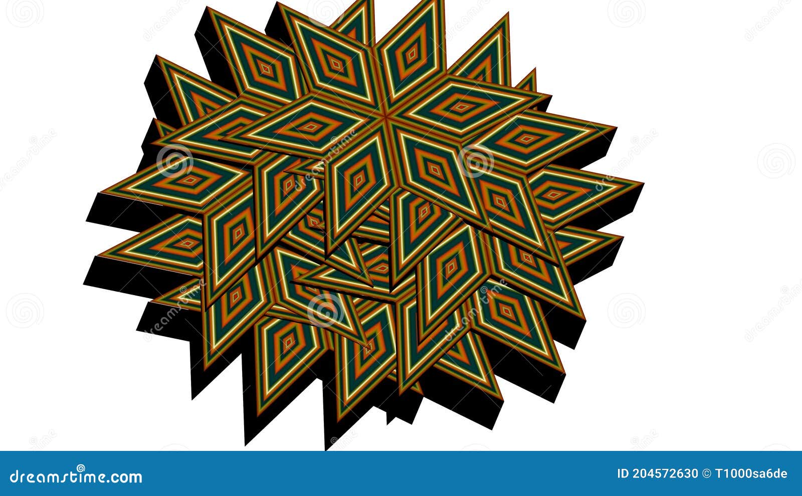 Abstract Fantastic Object from Colorful Cubes on a White Background ...