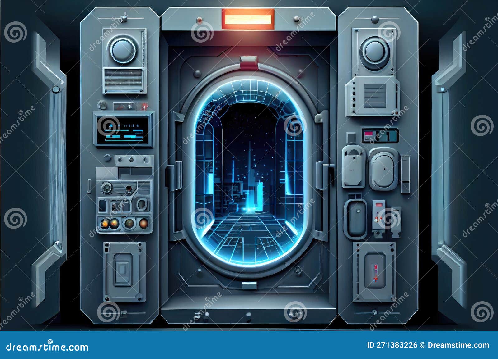 Abstract Fantastic Outer Space of Metal Gate Security Control System ...