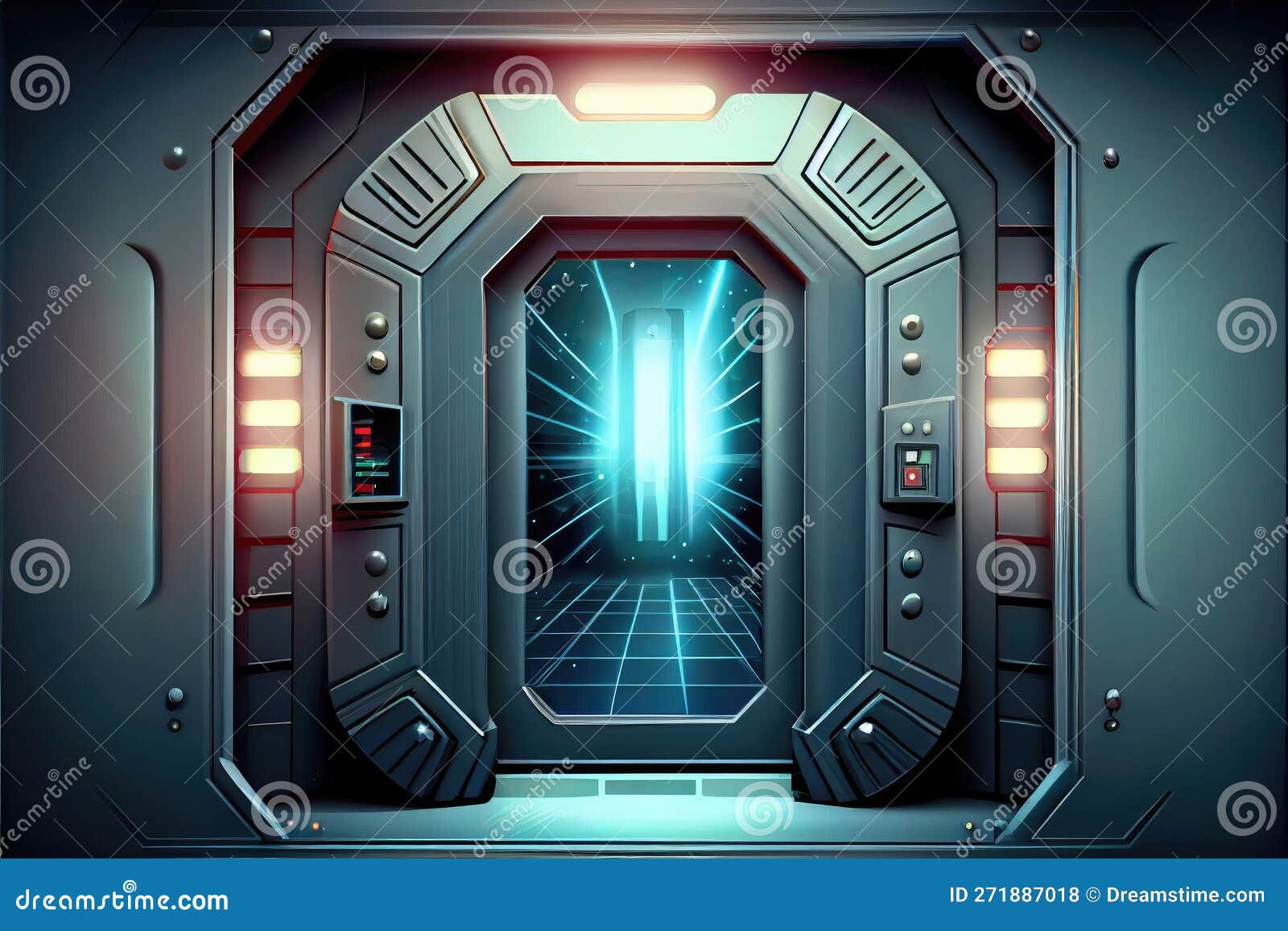 Abstract Fantastic Outer Space of Metal Gate Security Control System ...