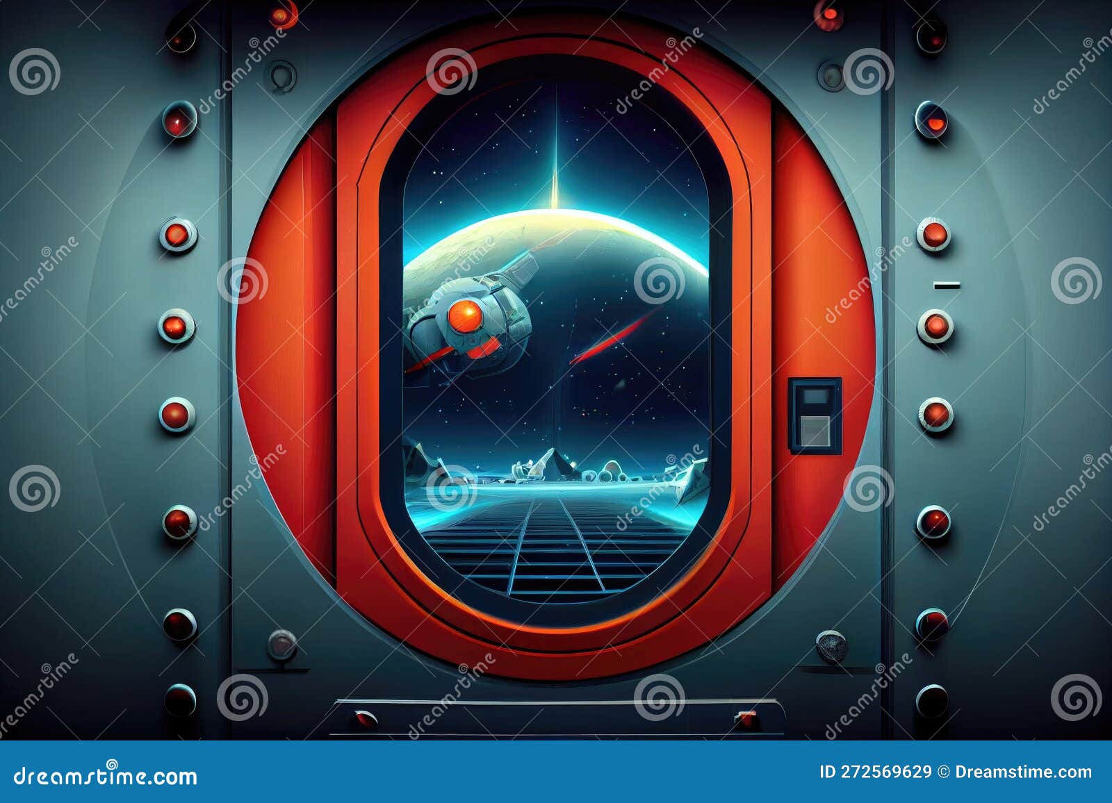 Abstract Fantastic Outer Space of Metal Gate Security Control System ...