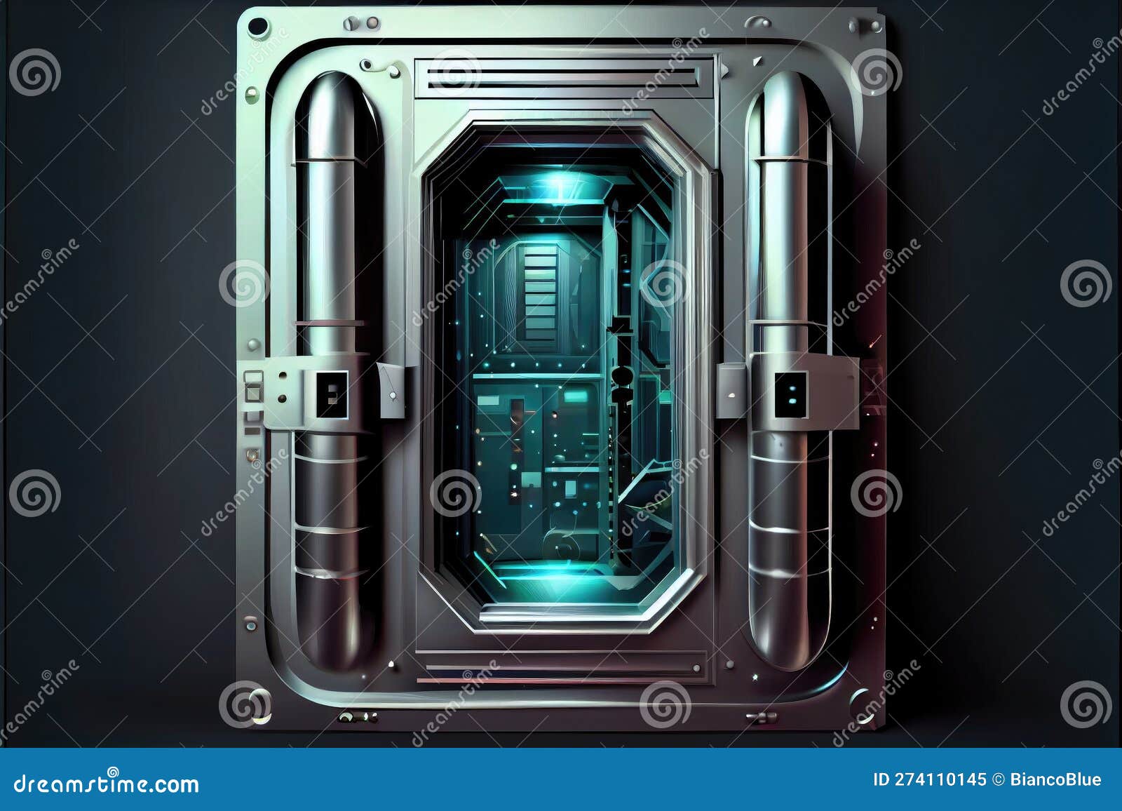 Abstract Fantastic Outer Space of Metal Gate Security Control System ...