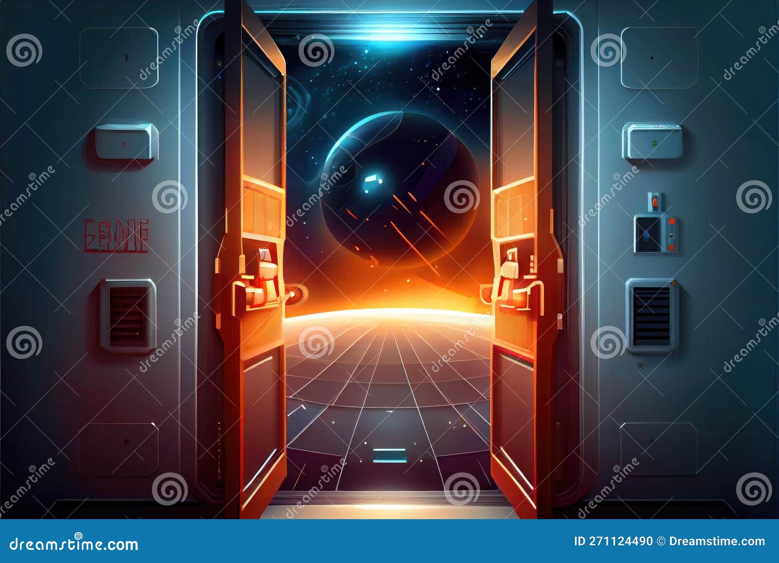 Abstract Fantastic Outer Space of Metal Gate Security Control System ...