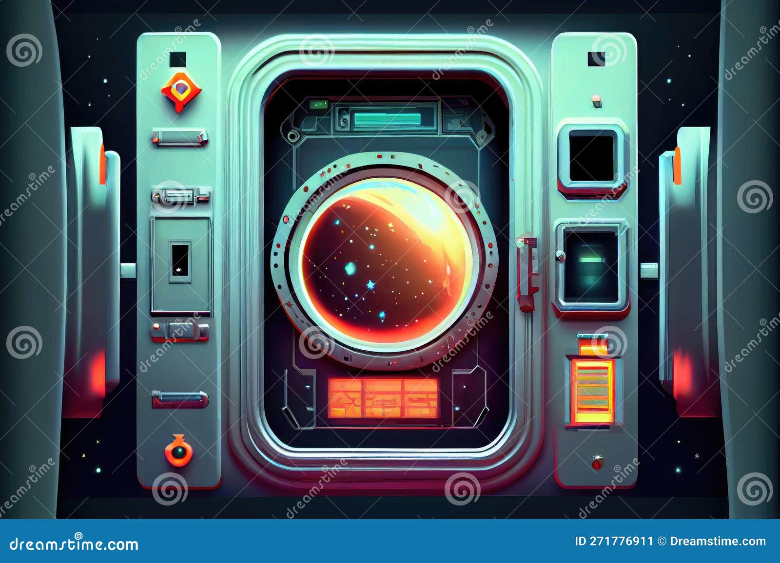 Abstract Fantastic Outer Space of Metal Gate Security Control System ...