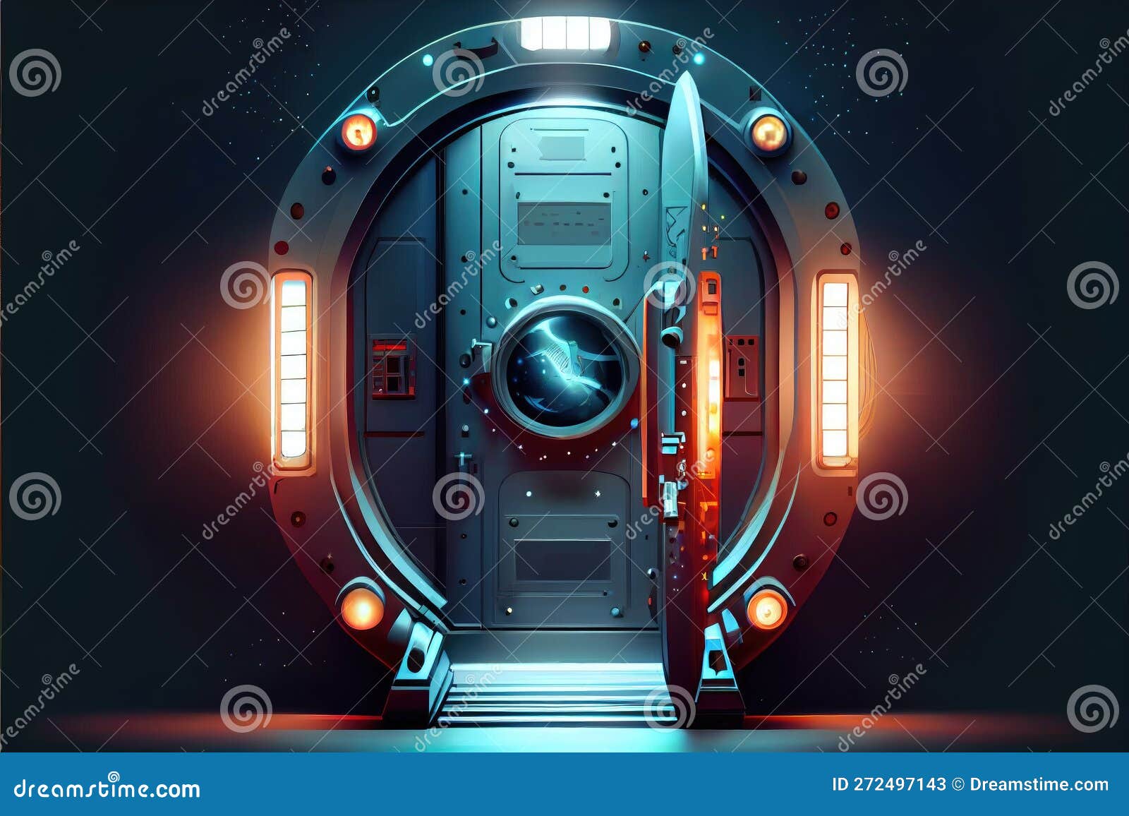 Abstract Fantastic Outer Space of Metal Gate Security Control System ...