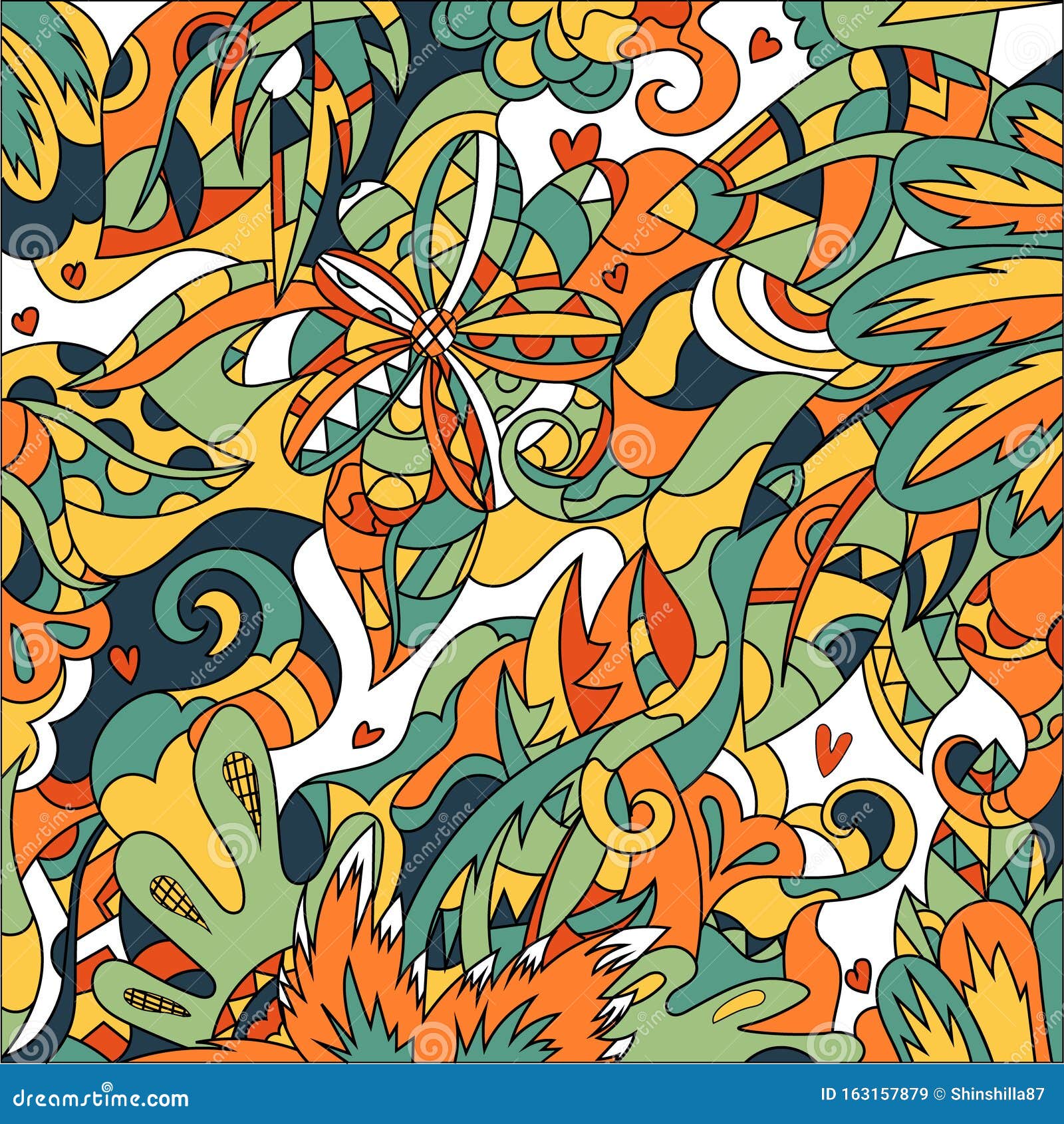 Abstract Fantasy Drawing Colorful Art Vector Background Stock Vector ...