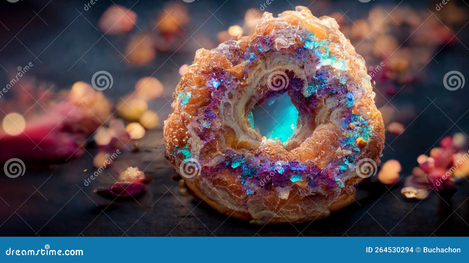 Abstract Fantasy Galaxy Sugar Candy Donut Background. Stock ...