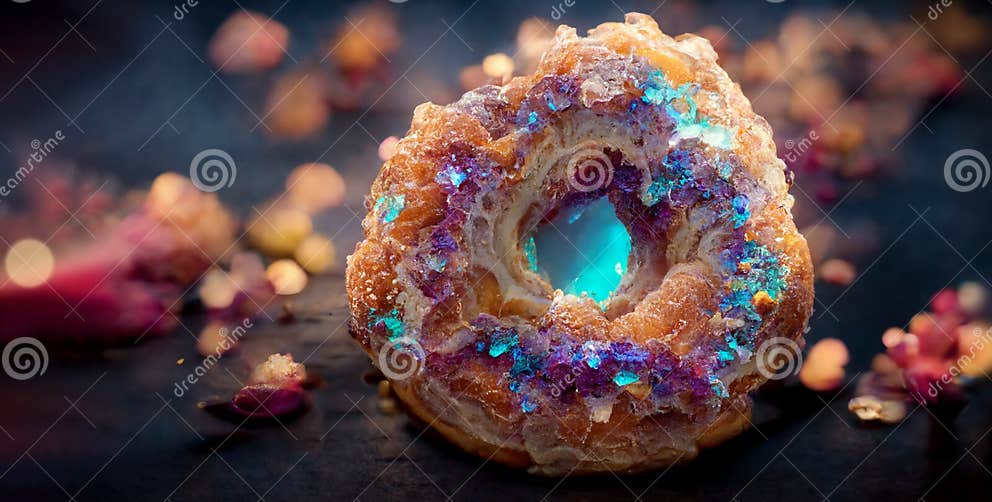Abstract Fantasy Galaxy Sugar Candy Donut Background. Stock ...