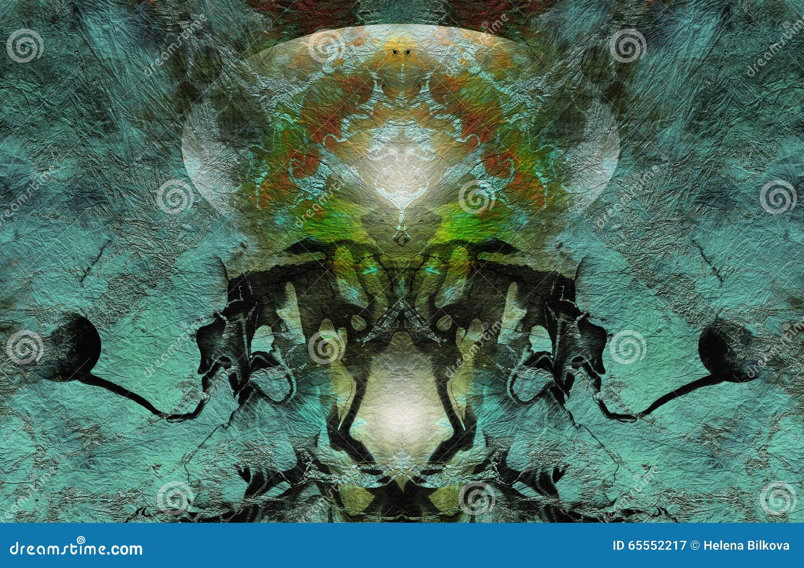 Abstract Fantasy Green Background Stock Image - Image of lights, design ...