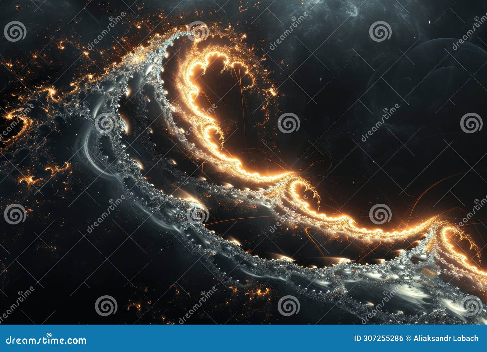An Abstract Fantasy Lightning Bolt . 3d Illustration Stock Illustration ...