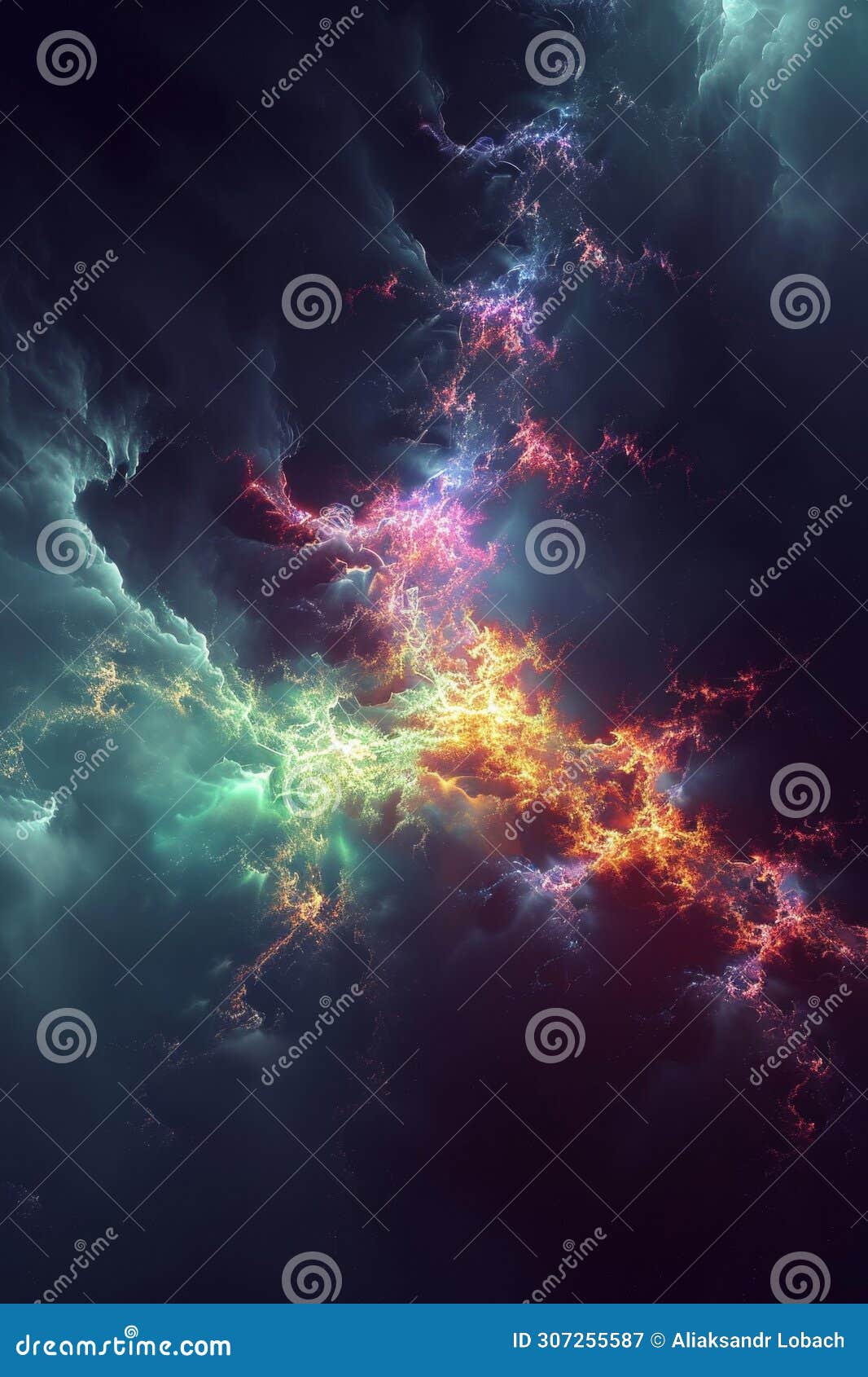 An Abstract Fantasy Lightning Bolt . 3d Illustration Stock Illustration ...