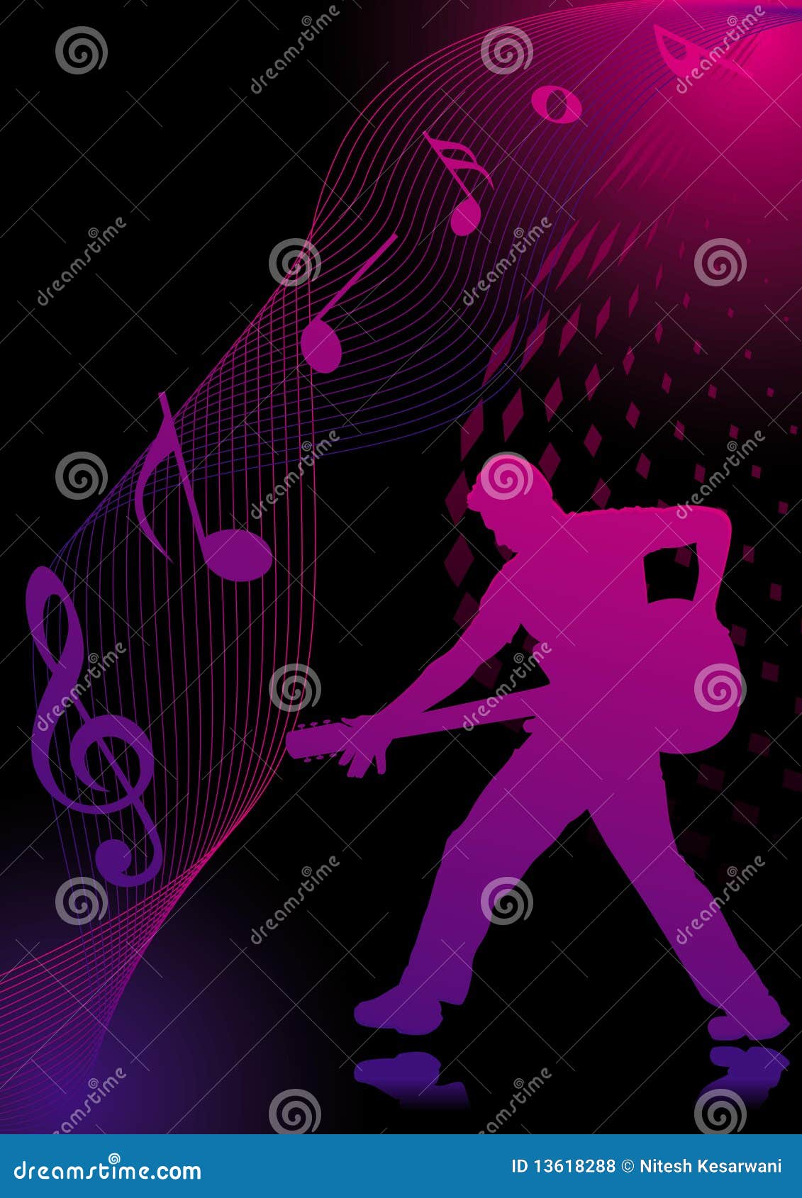 Abstract Fantasy Music Background Stock Vector - Illustration of guitar ...