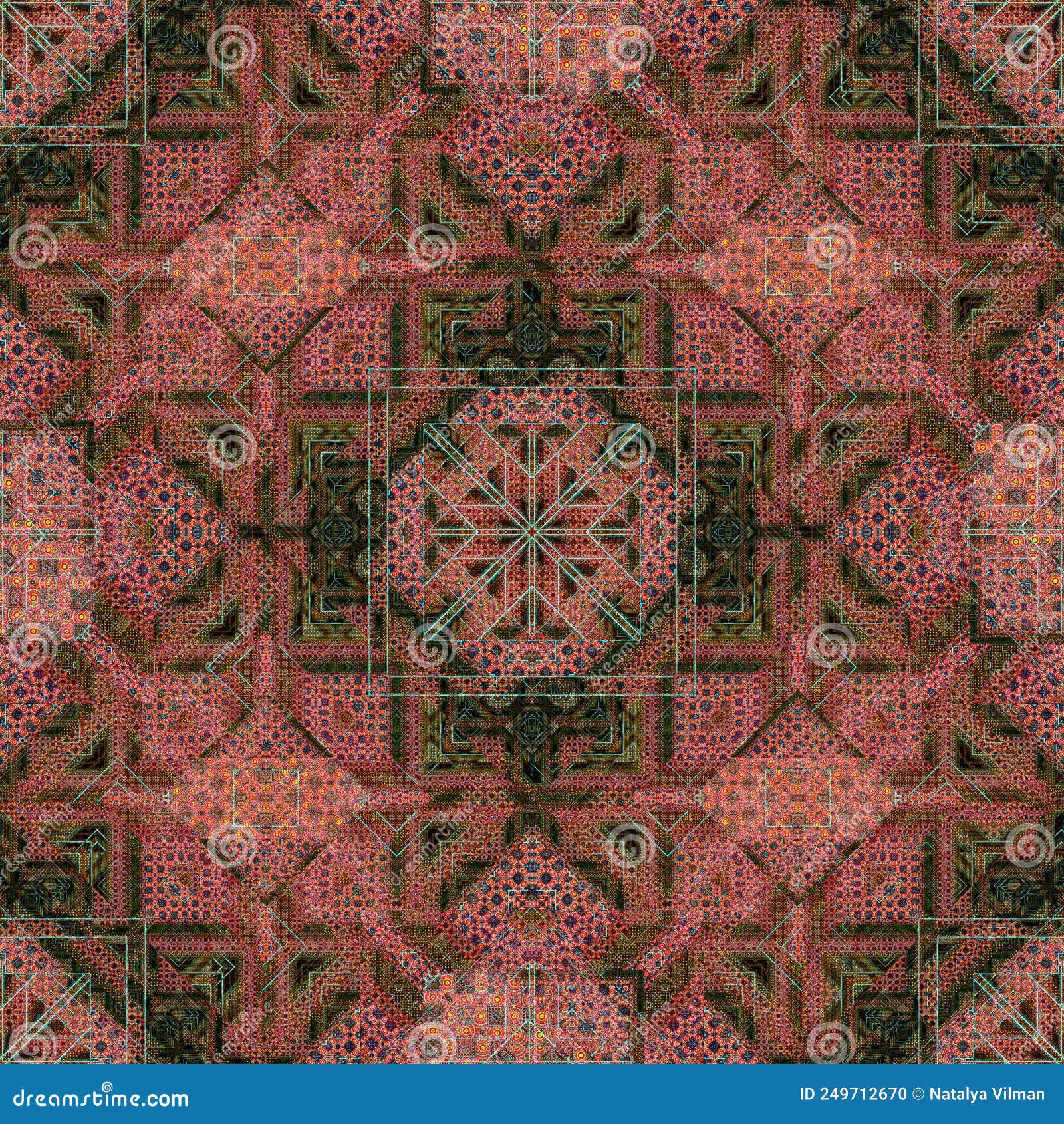 Abstract Fantasy Pattern in Retro Style. Beautiful Background Stock ...