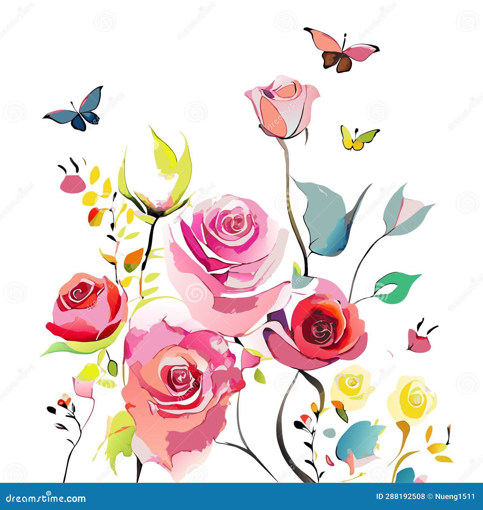 Abstract Fantasy Roses Bloom Flower Patterns Background Stock ...